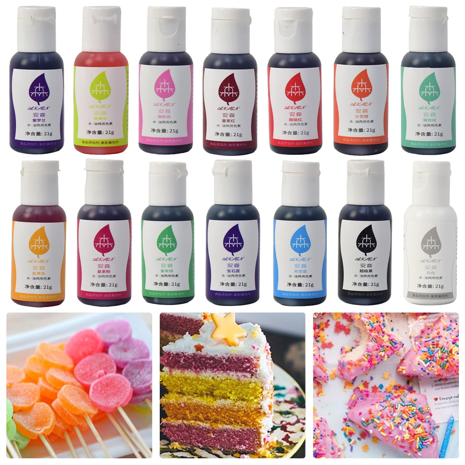 Kuorak 21g Highly Concentrated Bright Color Edible Food Coloring ...