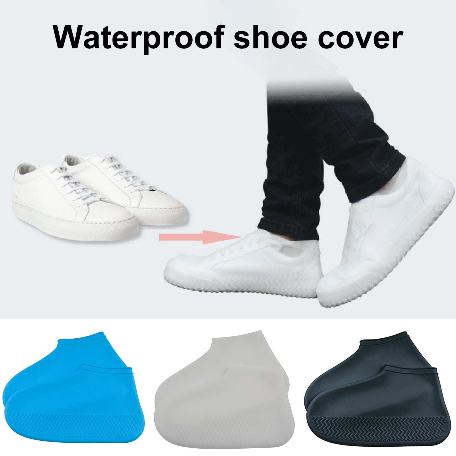 Kuorak 2Pcs Shoe Covers Waterproof Rainproof Non-slip Wear-resistant ...