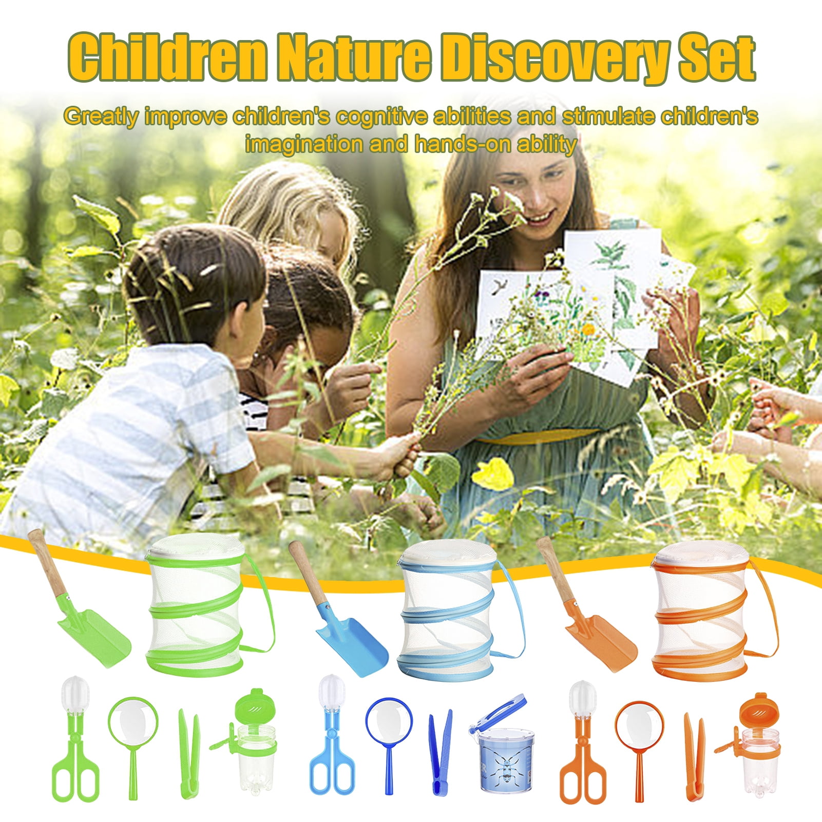 Kuorak 7Pcs/Set Kids Animal Catcher Kit with Collector Box Foldable ...