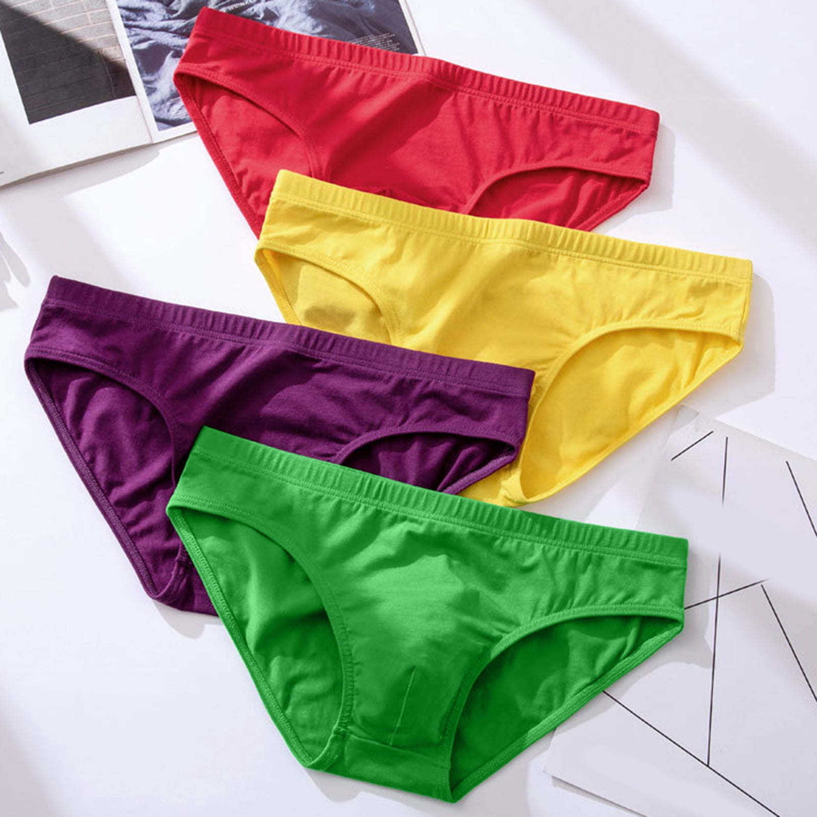 Kuorak Adult Man Briefs Stretchy Breathable Solid Color Male Underwear ...