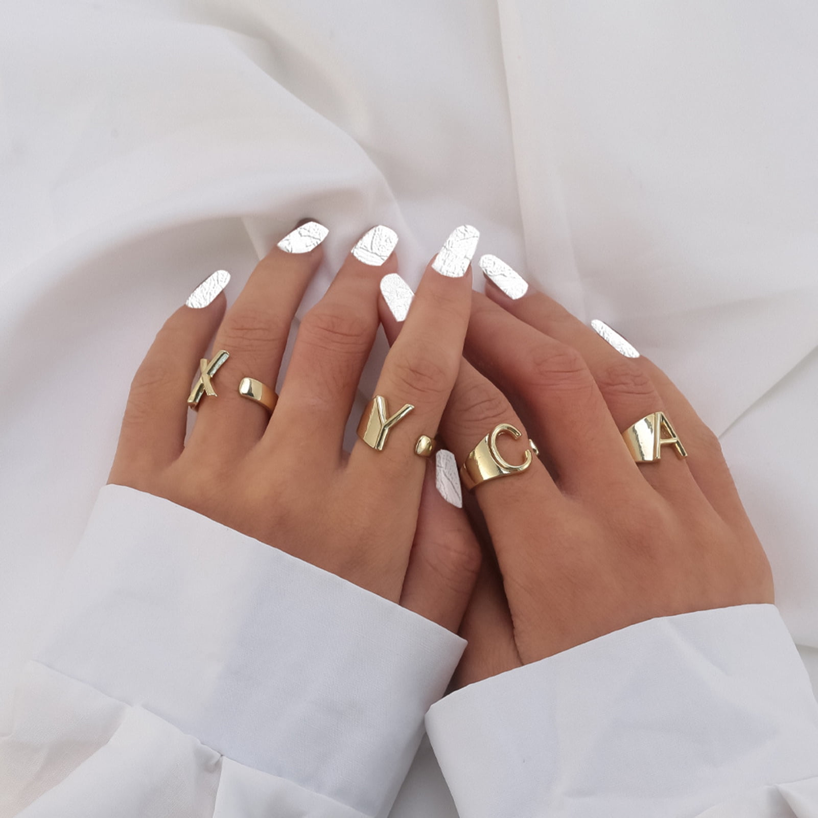 Kuorak Anniversary Ring Geometric Adjustable Design Open-ended English ...