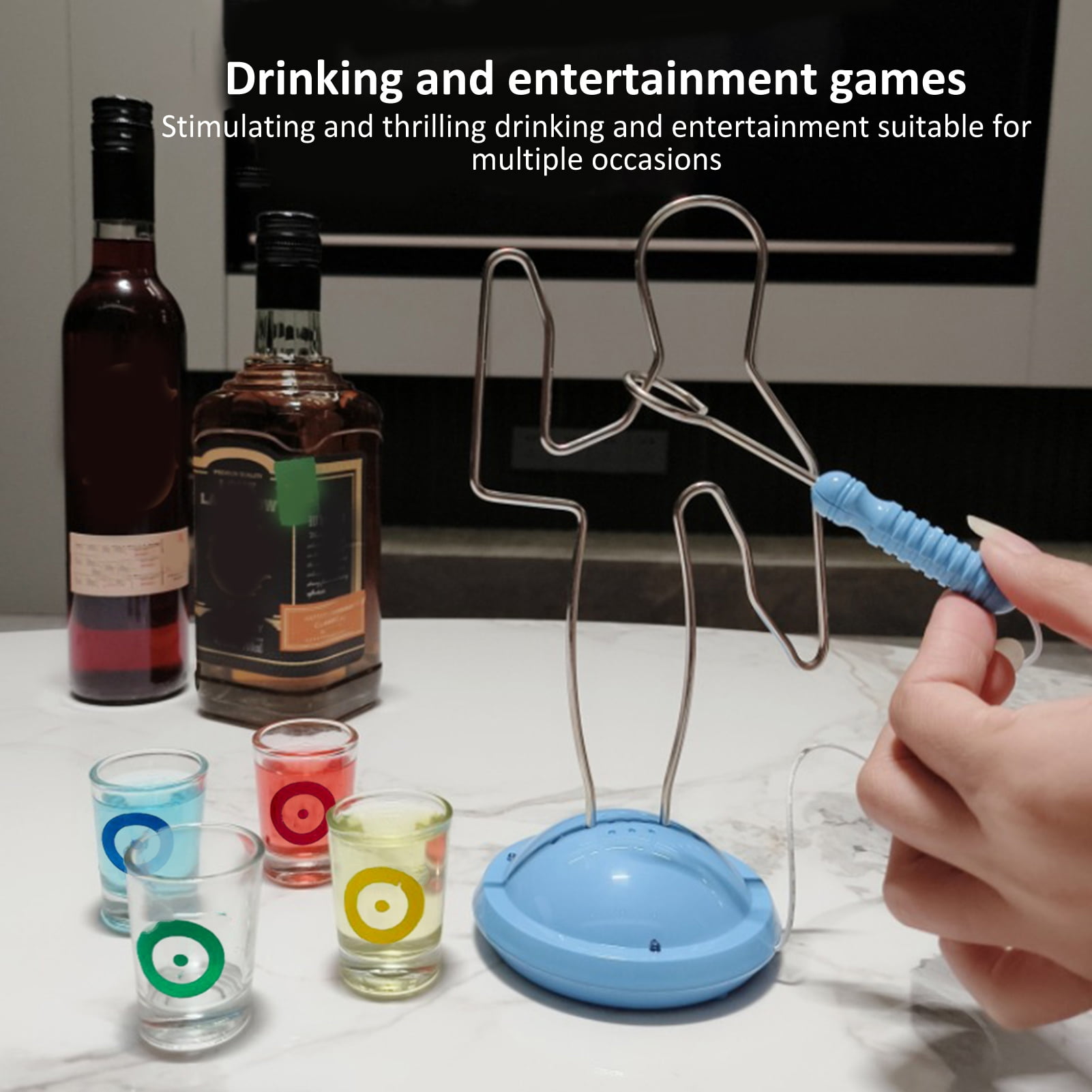 Kuorak Buzz Wire Drinking Game Toy Kit with 4 Shot Glasses Funny Adults ...