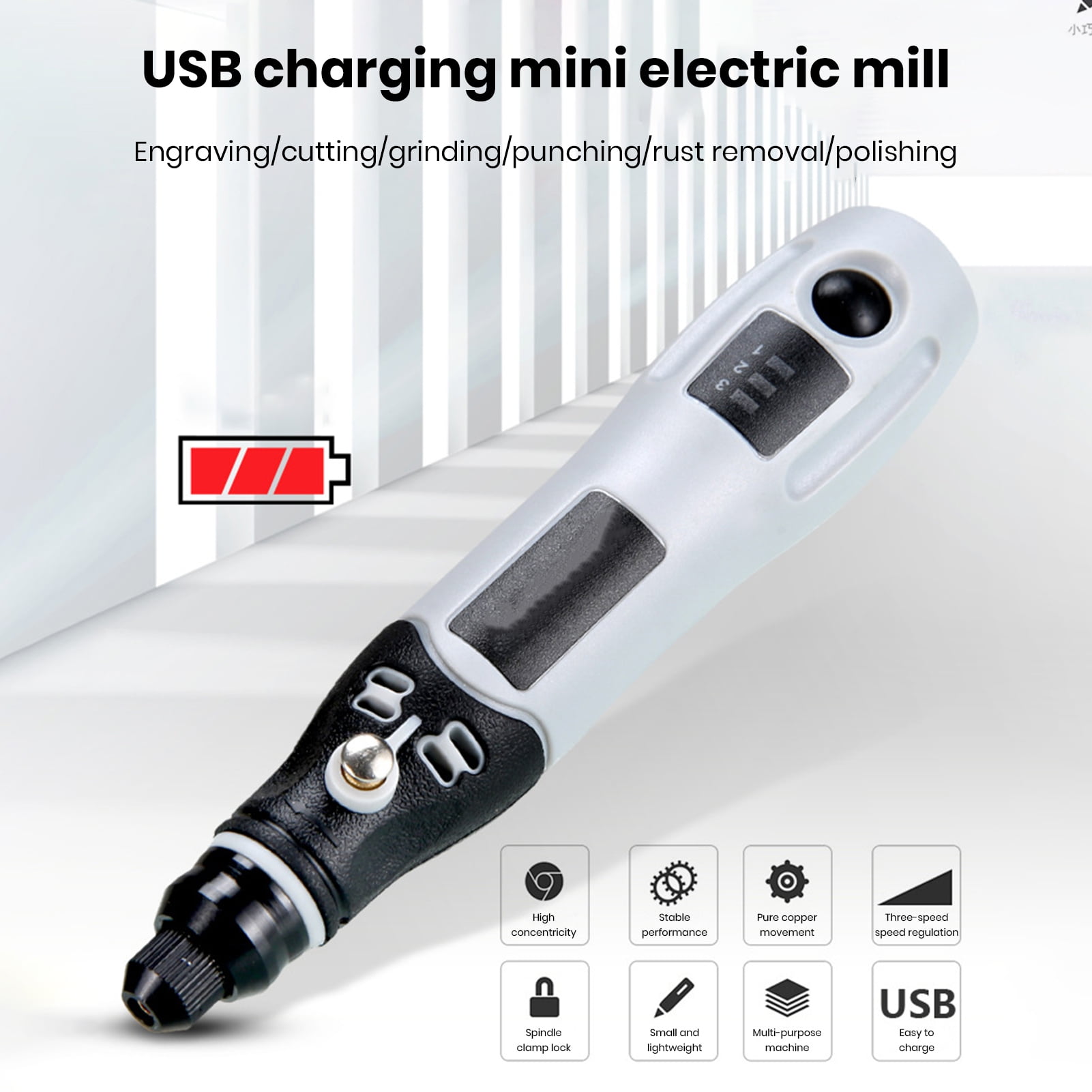 Kuorak Cordless Mini Rotary Tool 3-Speed Adjustable Compact Size ...