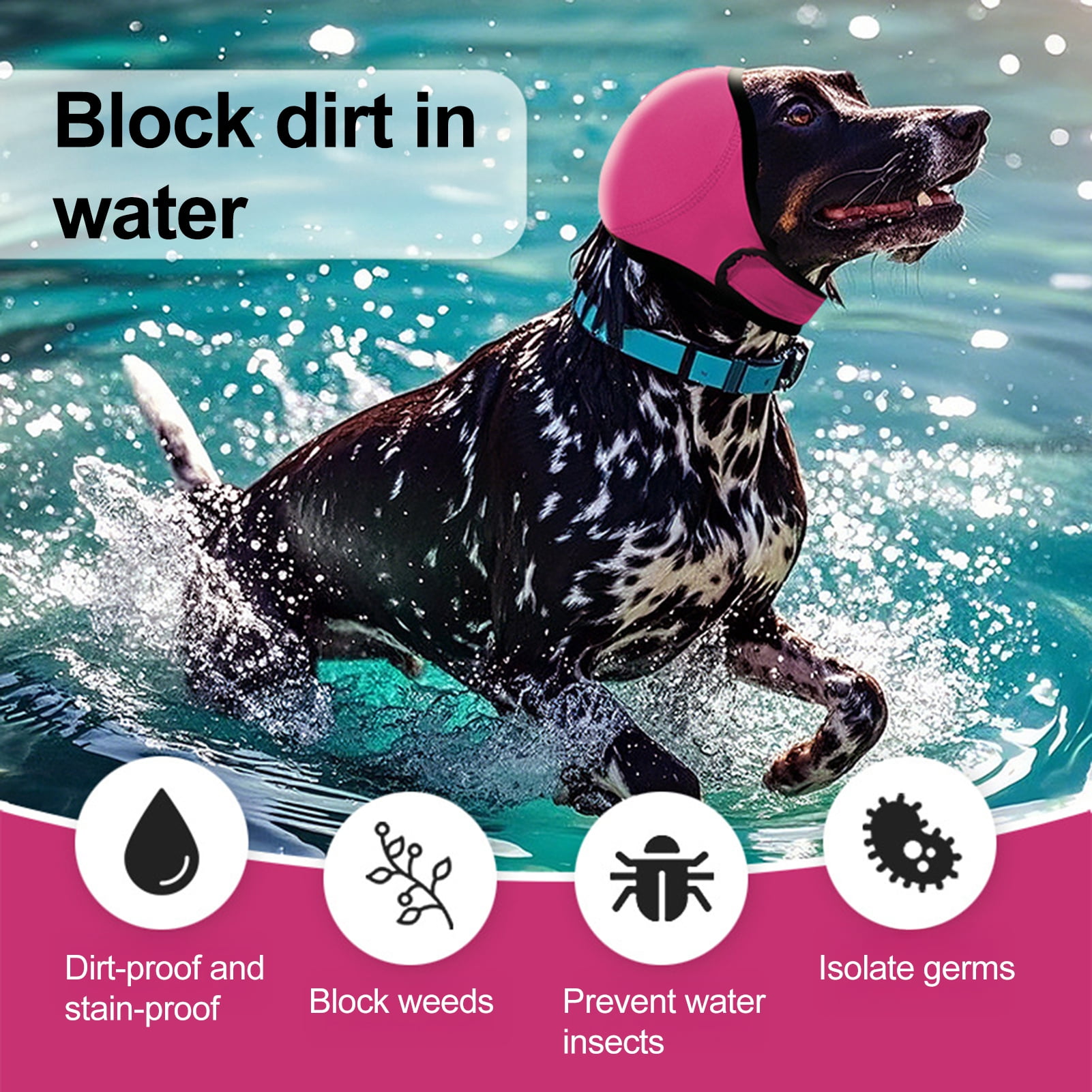 Kuorak Dog Ear Muffs No Shake Ear Wrap Elastic Waterproof Ear Protector ...