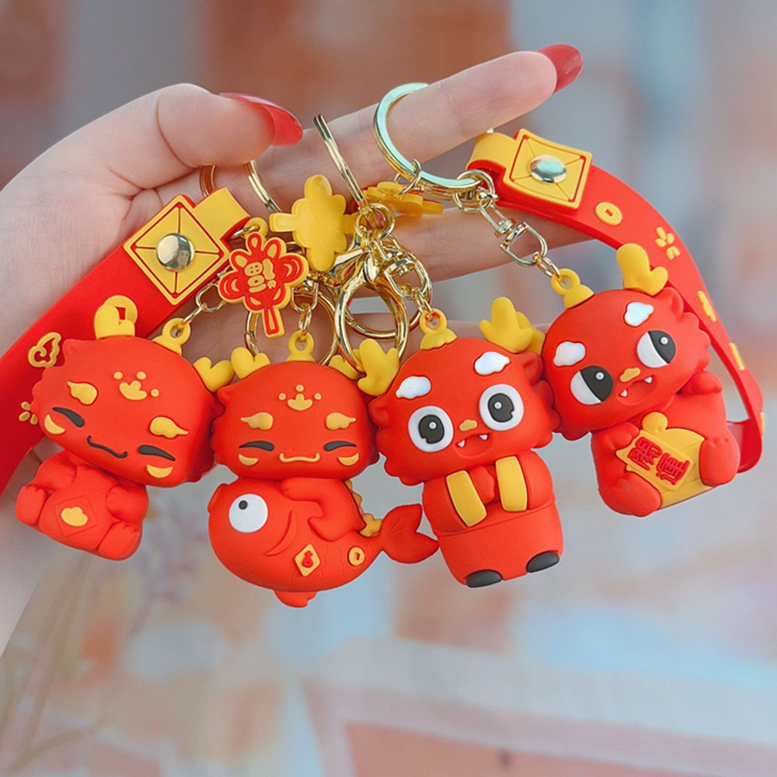 Kuorak Dragon Zodiac Keychain Ring Mini Size Eco-friendly PVC Cute Year ...