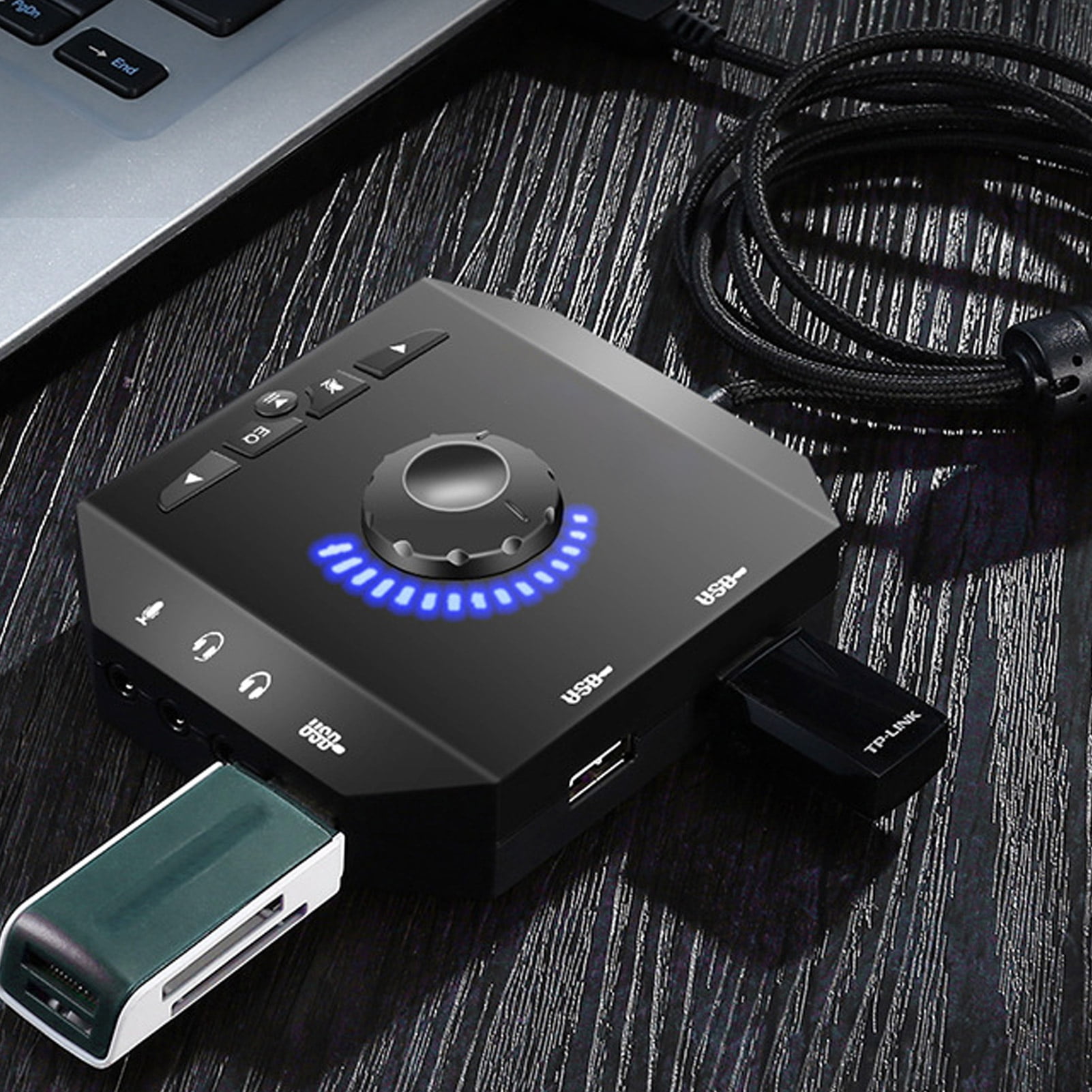 Kuorak External 7.1 Channel Audio Adapter with USB2.0/3.5mm Jack Plug ...