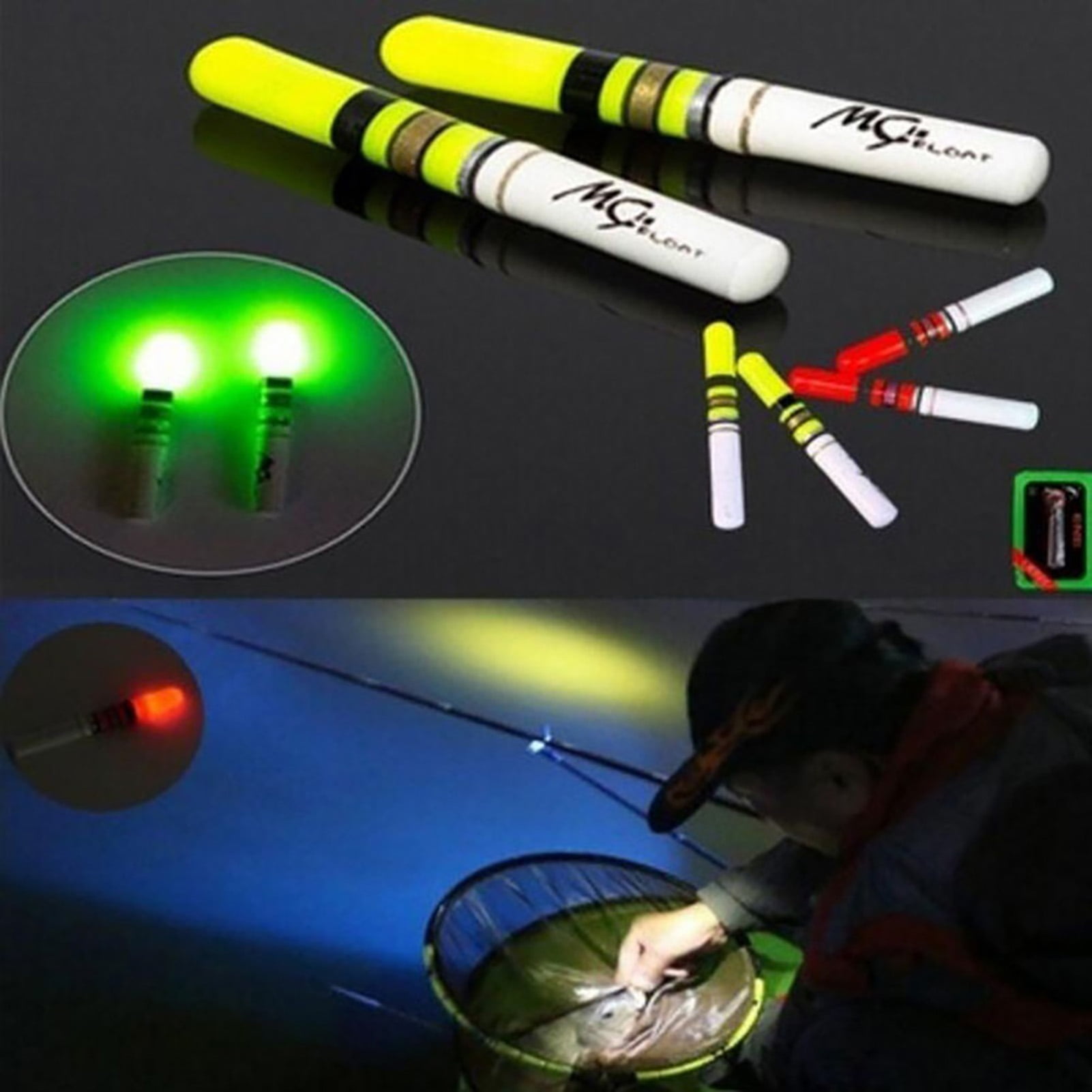 Kuorak Fishing Night Light Luminous LED Plastic Bright Light Float for ...