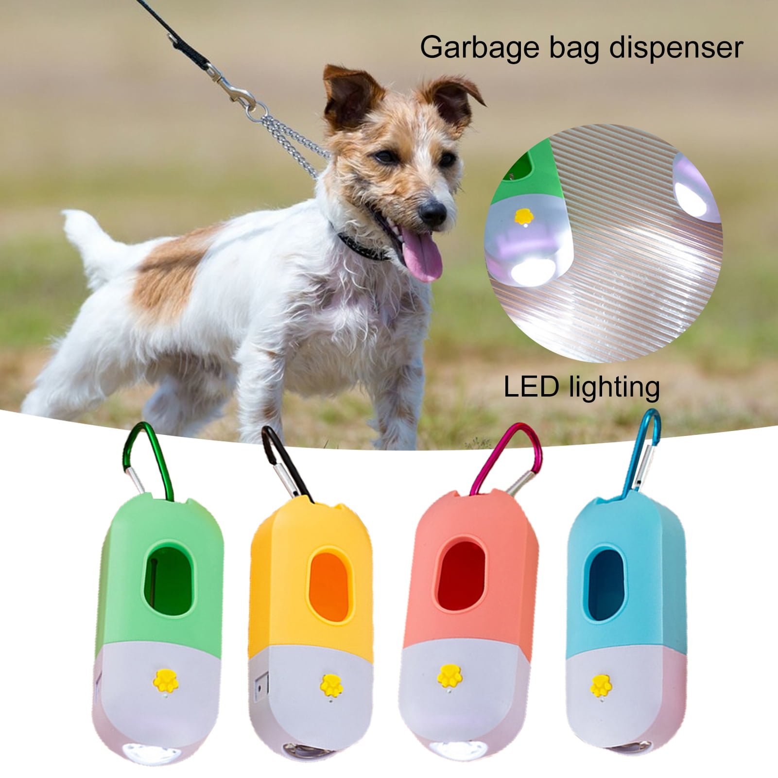 Kuorak Garbage Bag Dispenser Rechargeable Small Cat Paw Pattern LED ...