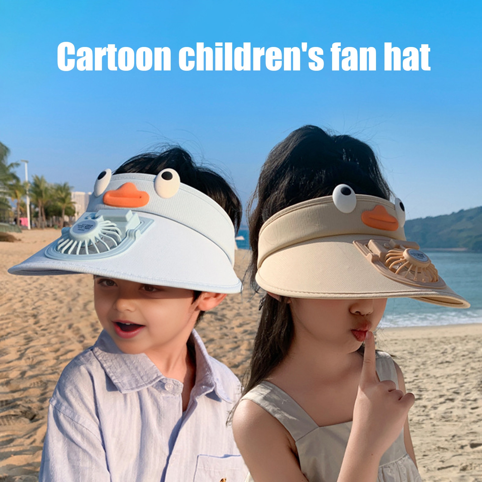 Kuorak Kids Cooling Hat with Fan - UV-Resistant Oversized Brim ...
