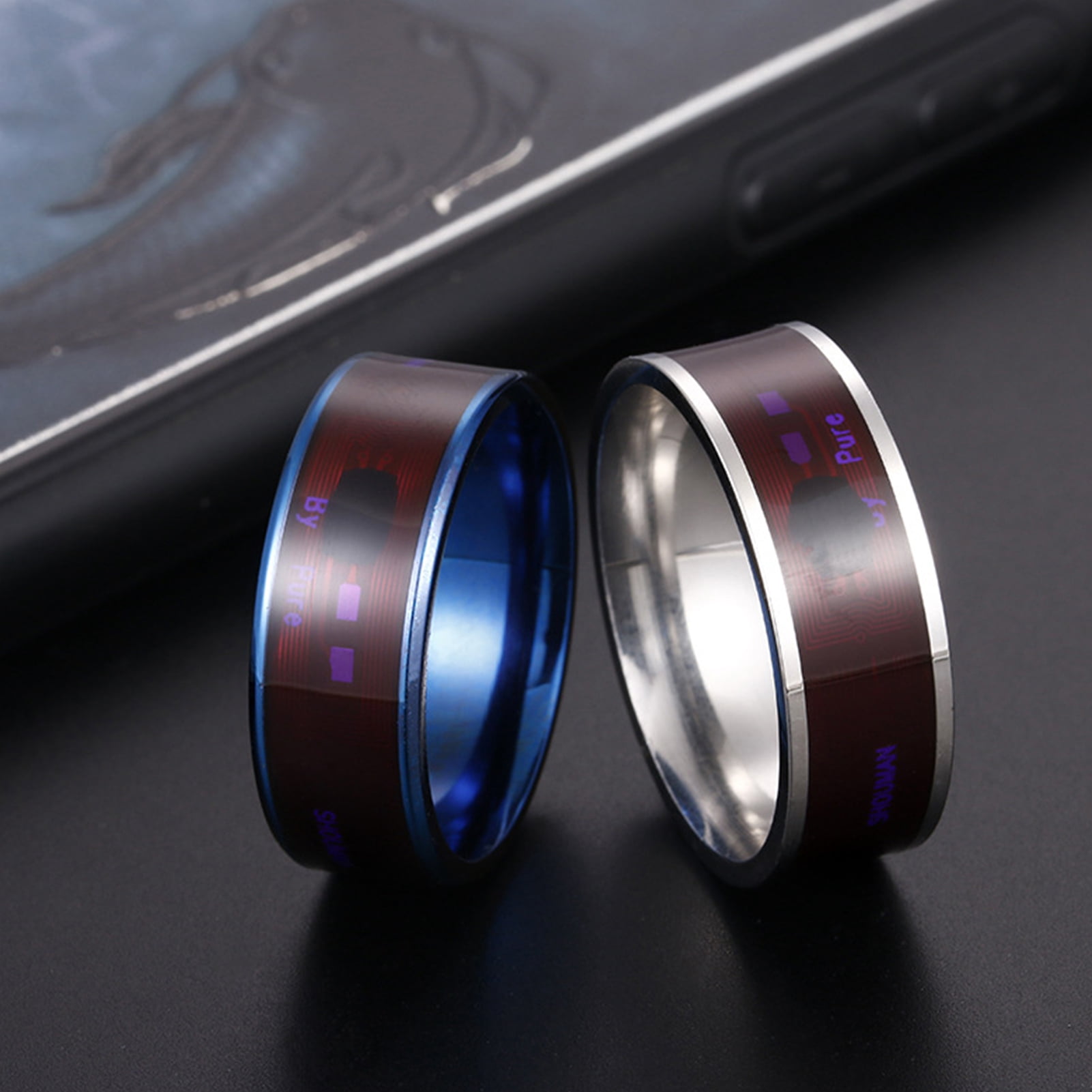 Kuorak NFC Chip Ring Fashionable Bluetooth-compatible Thickened ...