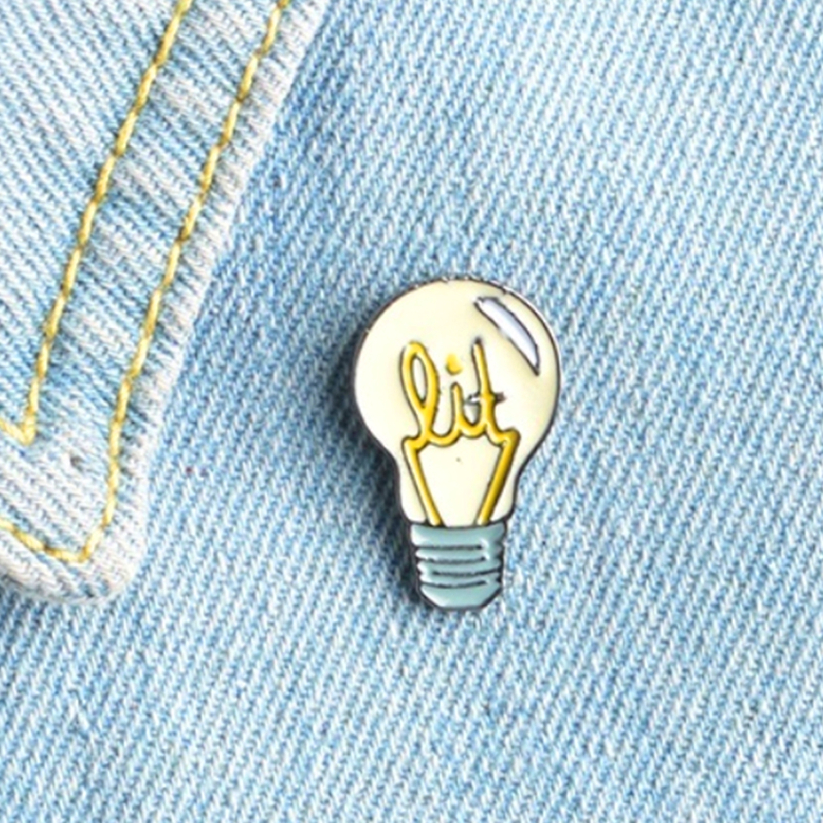 Kuorak Pins Cute Cartoon Design Bulb Shape Premium Handmade Enamel ...