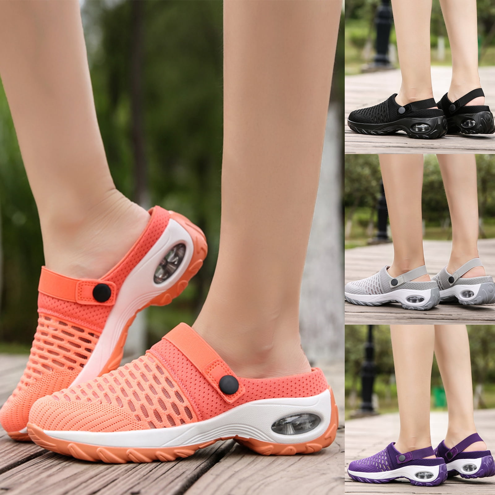 Kuorak Women Clog Slippers Breathable Anti Skid Mesh Slip-on Air ...