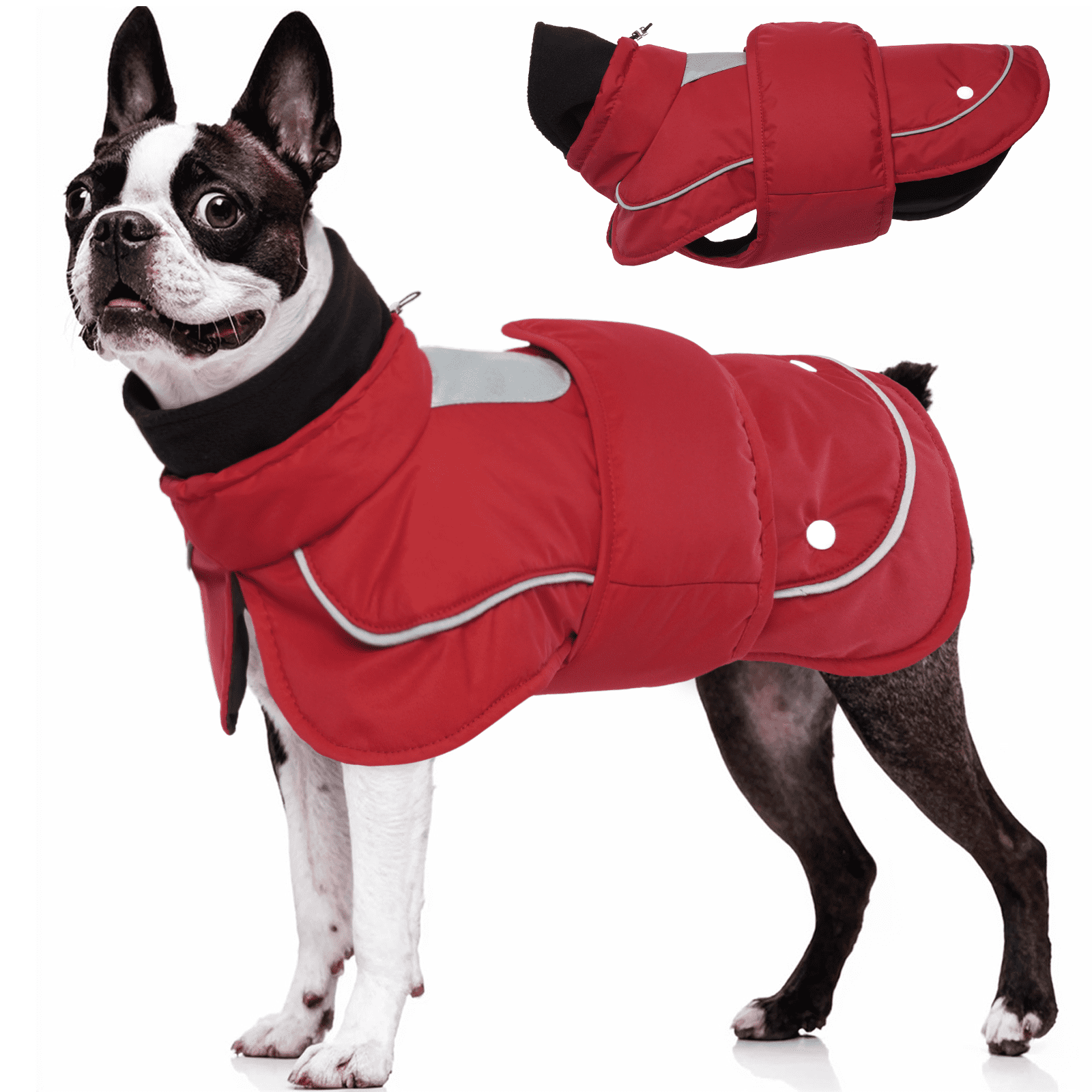 Kuoser Warm Dog Coat Reflective Winter Jacket with Double Layered ...