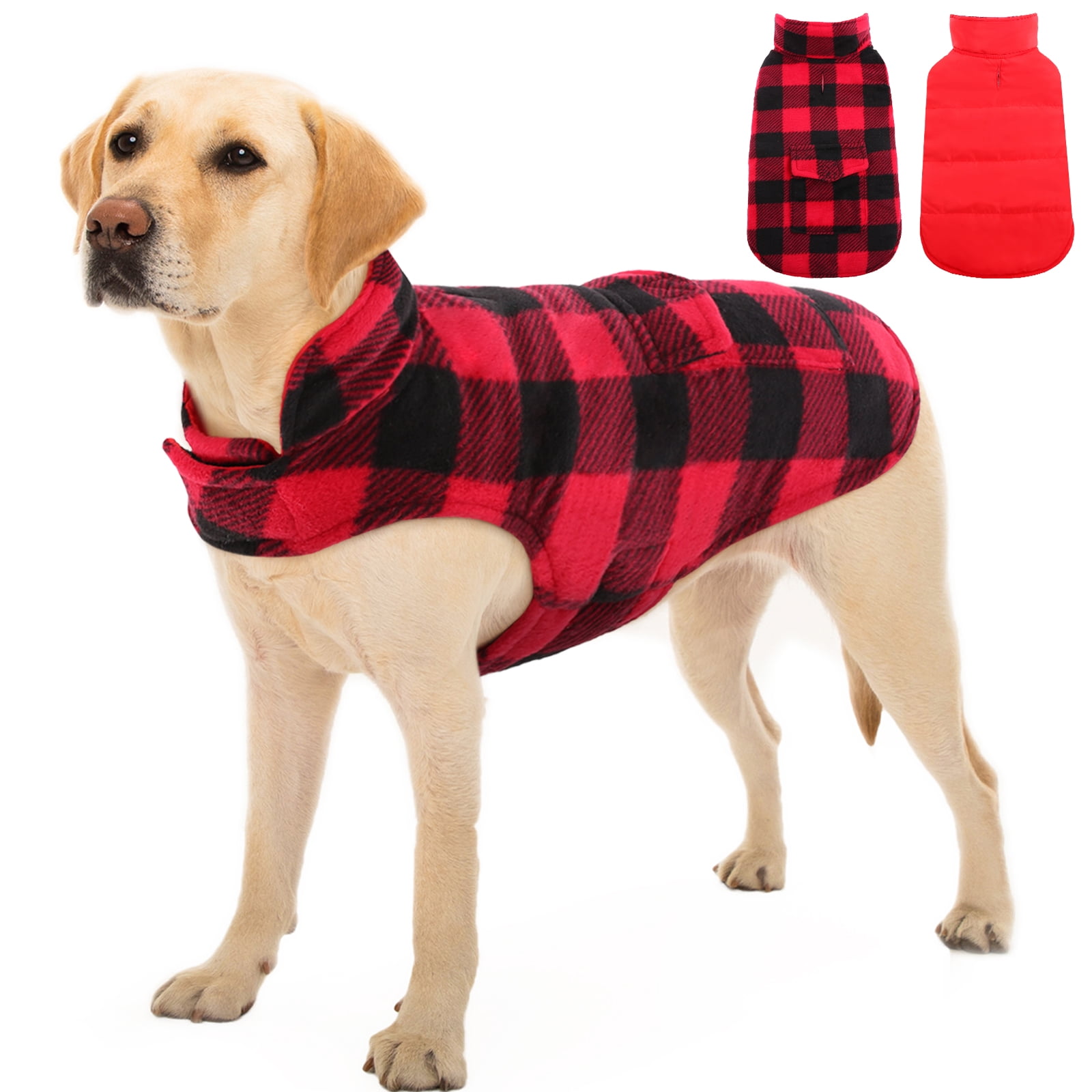 Kuoser Warm British Style Plaid Dog Winter Coat, Windproof & Cozy for ...
