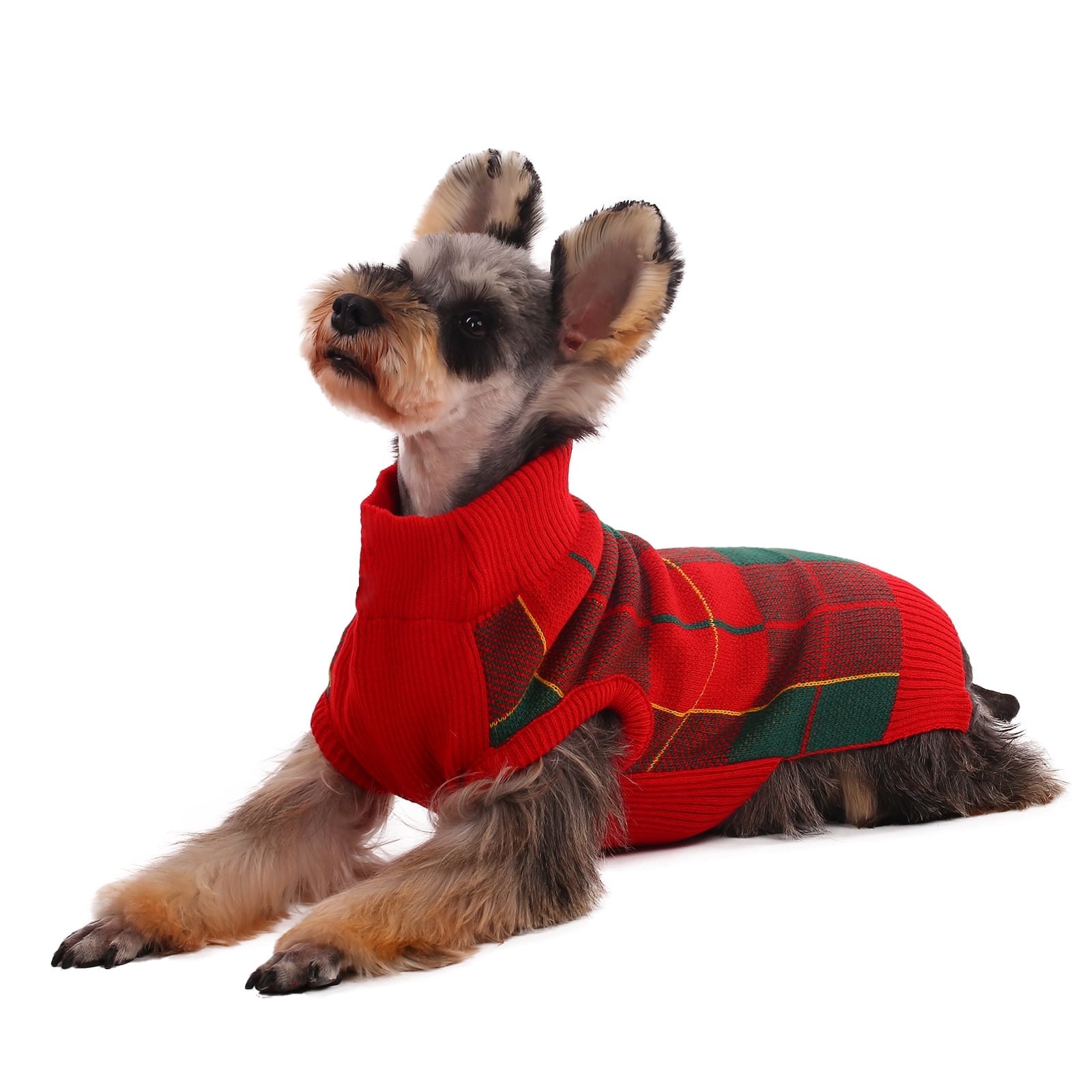 Kuoser Classic Plaid Dog Sweater Warm Pullover Knitwear for Small ...