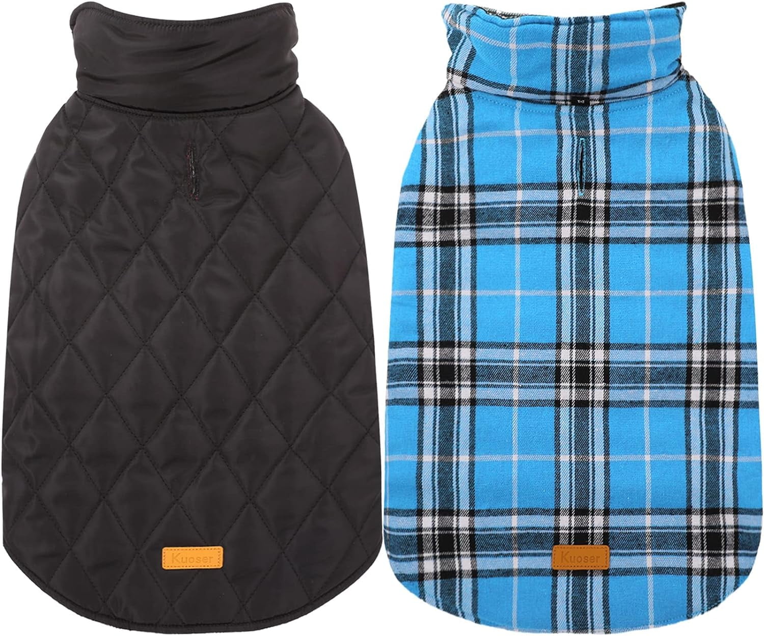 Kuoser Waterproof Reversible Plaid Dog Vest Winter Coat for Small to ...