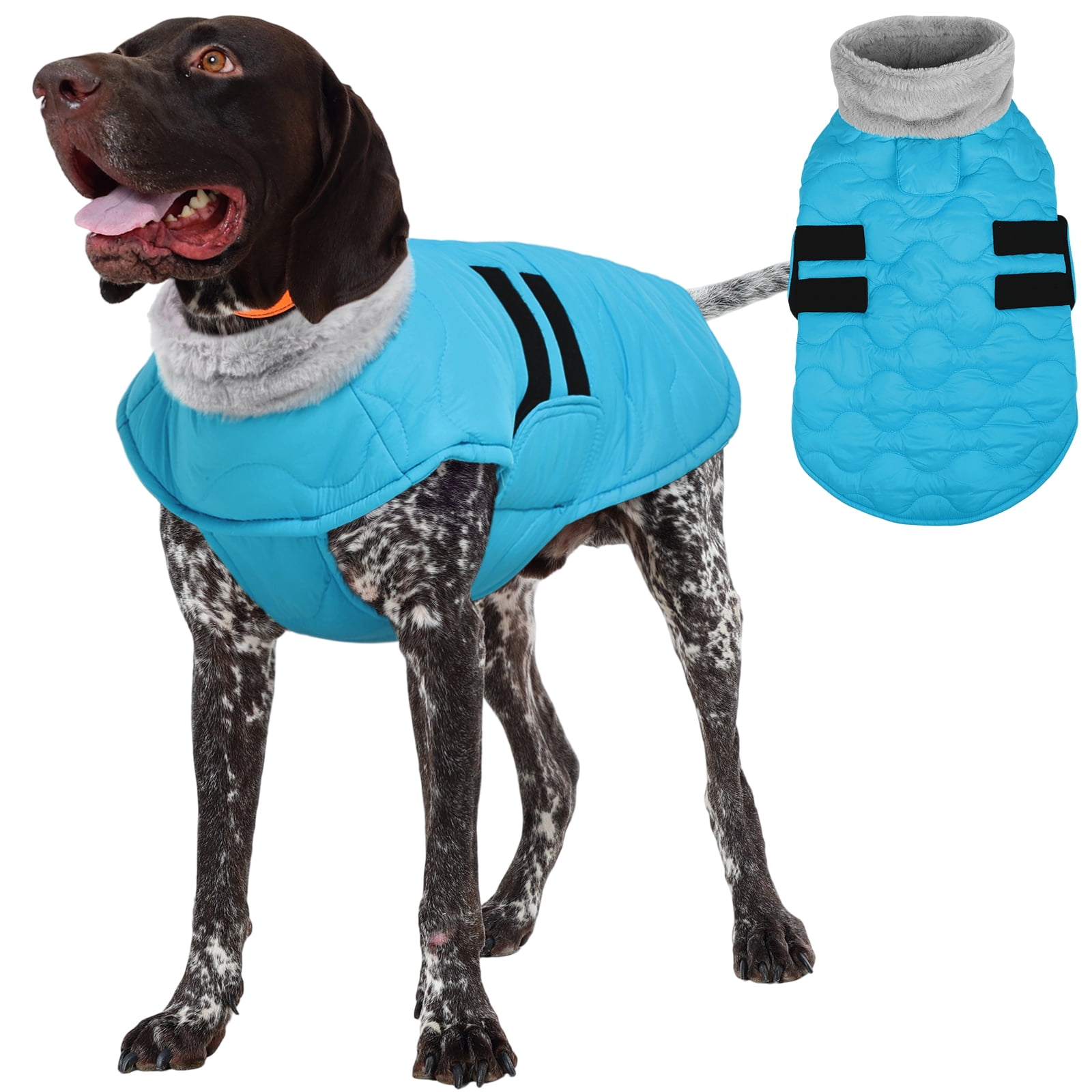 Kuoser Dog Coat Warm Pet Jacket with Eco-friendly Fur Collar, Windproof ...
