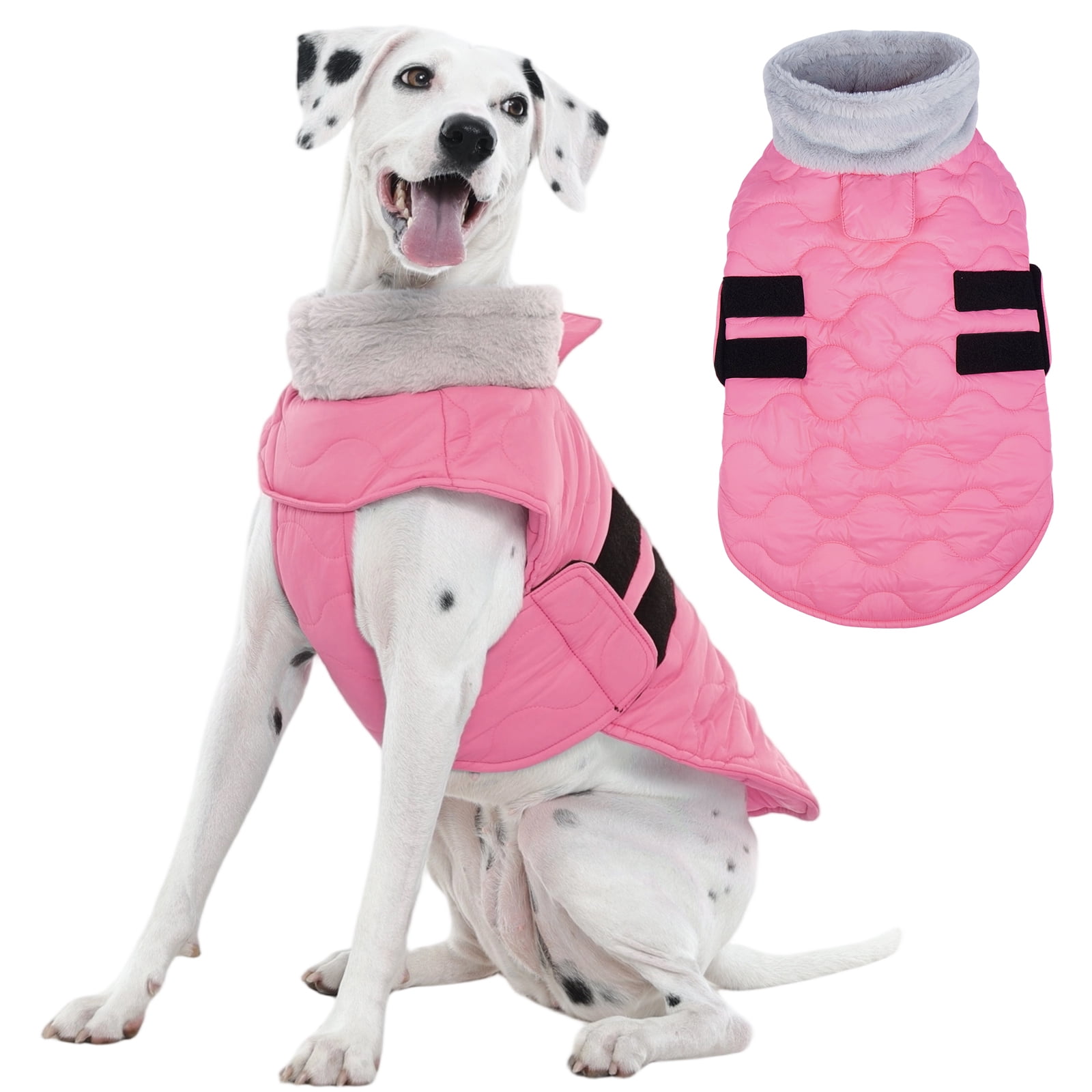 Kuoser Dog Coat Warm Pet Jacket with Eco-friendly Fur Collar, Windproof ...
