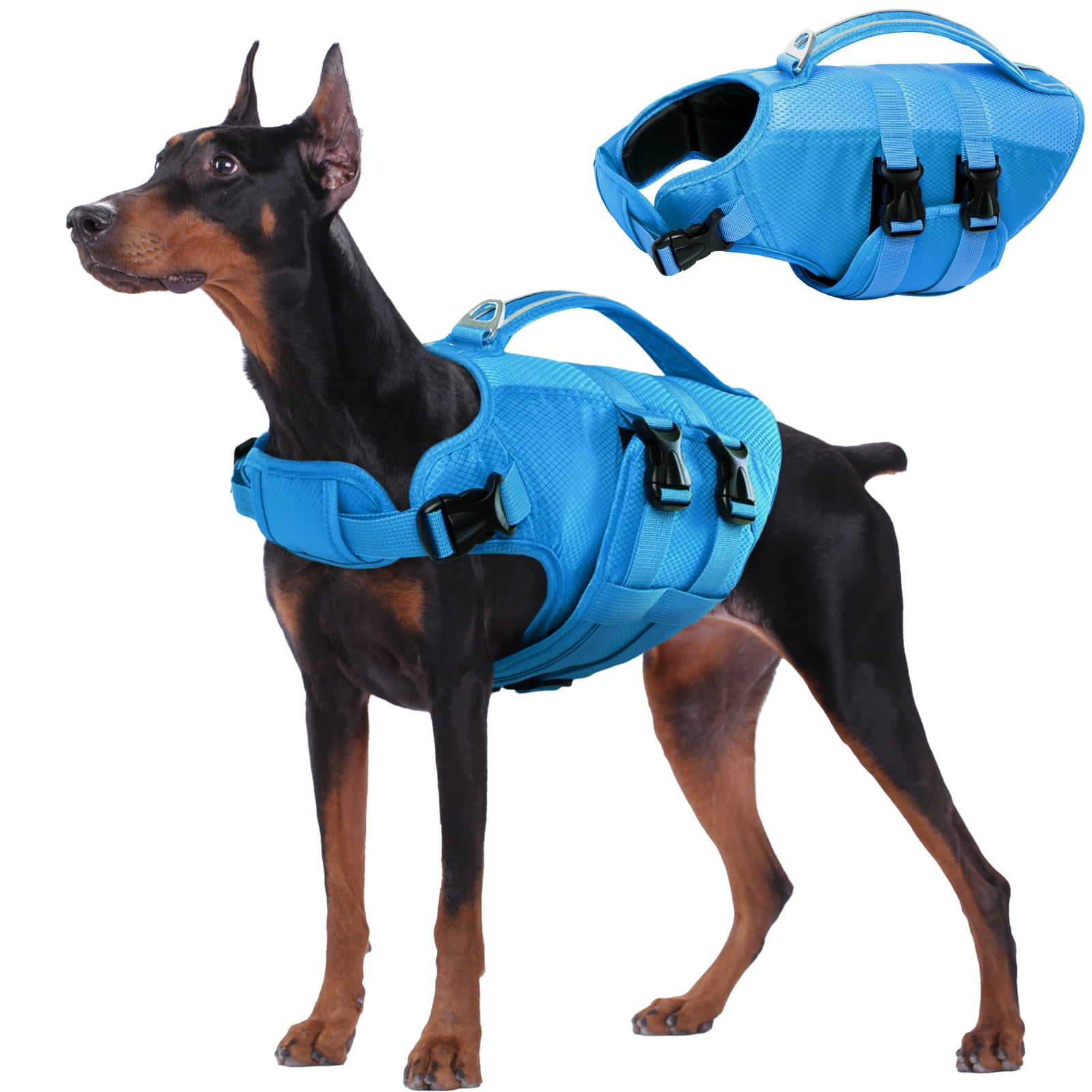 Kuoser Dog Life Jacket, Reflective Life Vest with Rescue Handle for ...