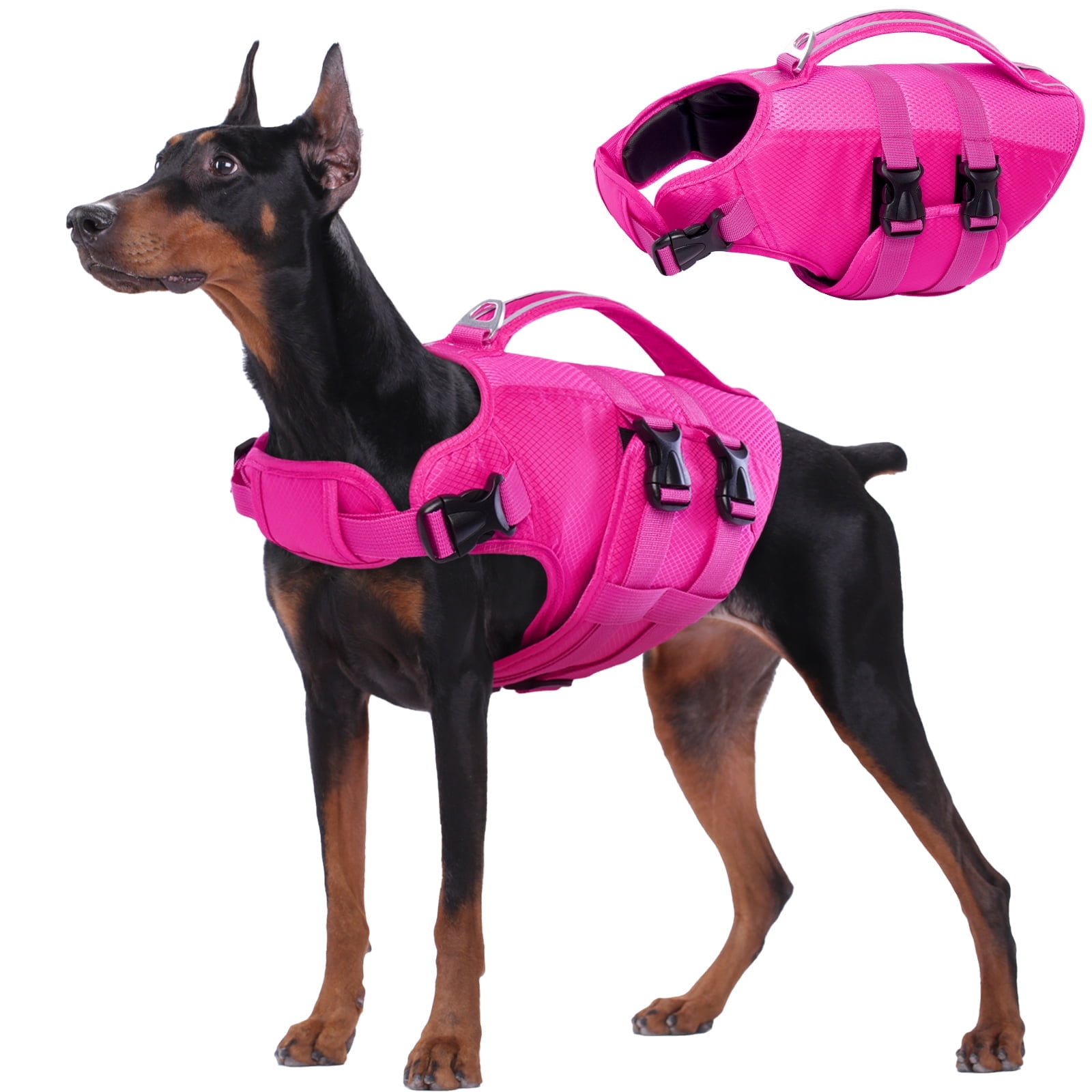 Kuoser Dog Life Jacket, Reflective Life Vest with Rescue Handle for ...