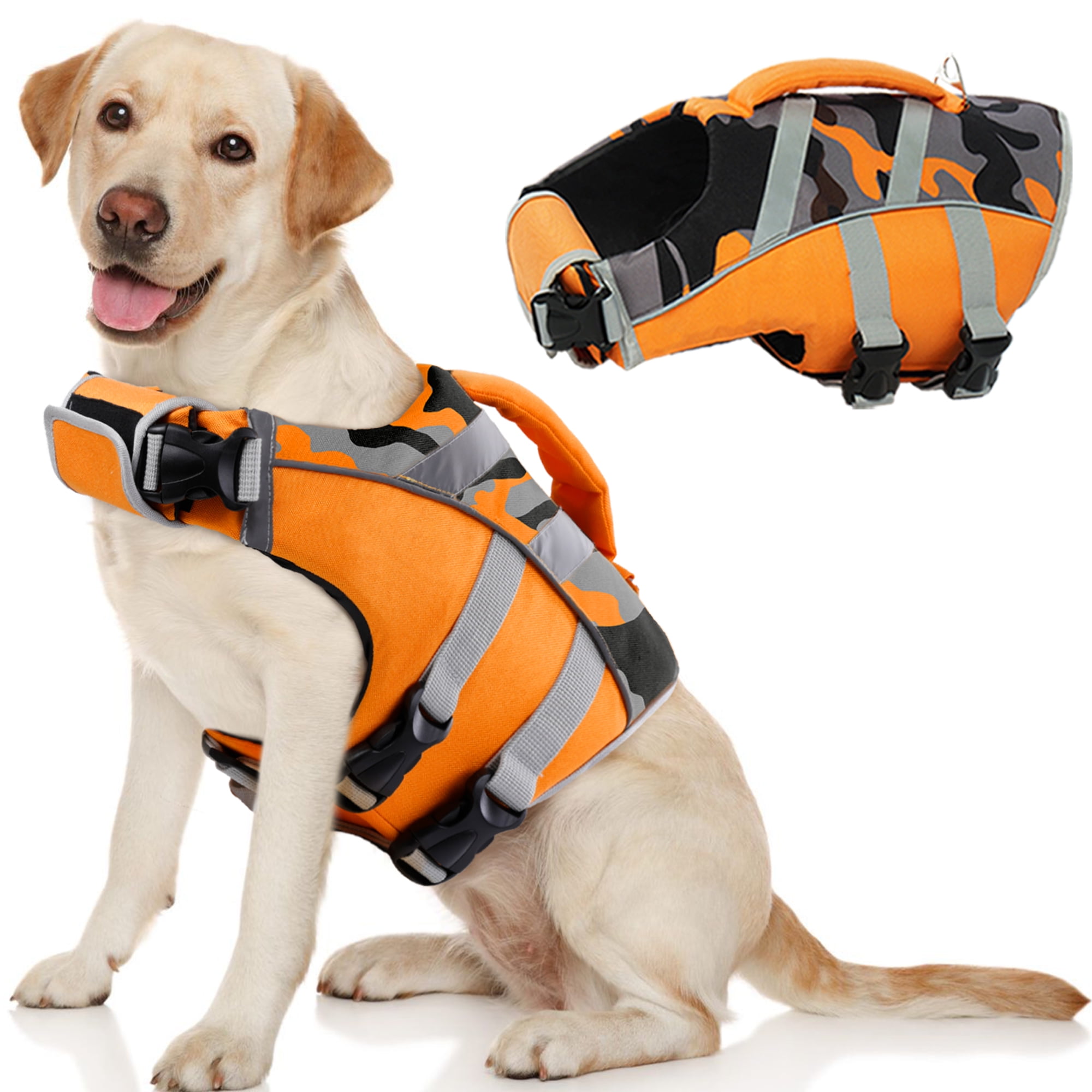 Kuoser Medium Puppy Doggie Life Jacket with Reflective Stripes ...