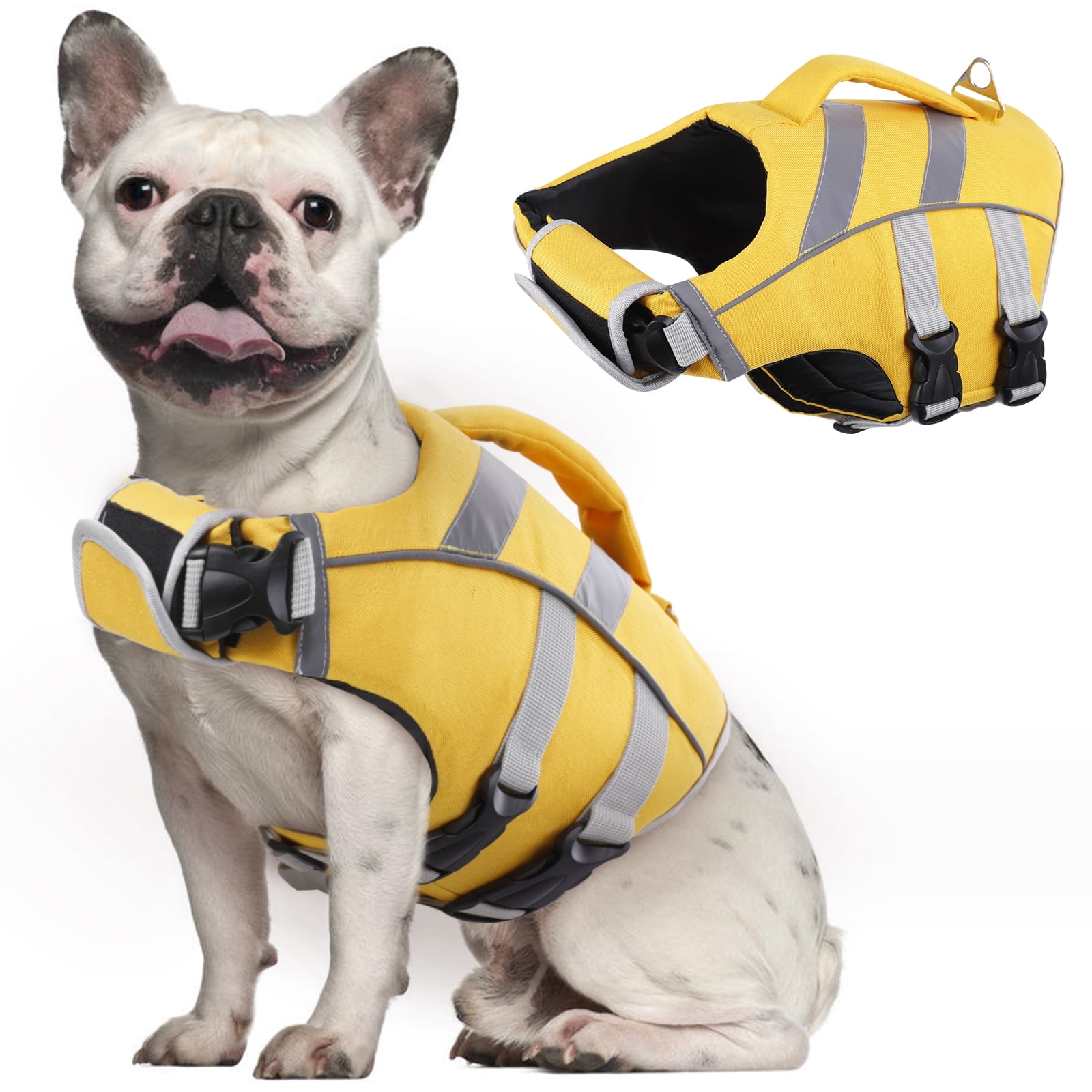 Kuoser Small Dog Life Jacket with Reflective Stripes, Adjustable Doggie ...