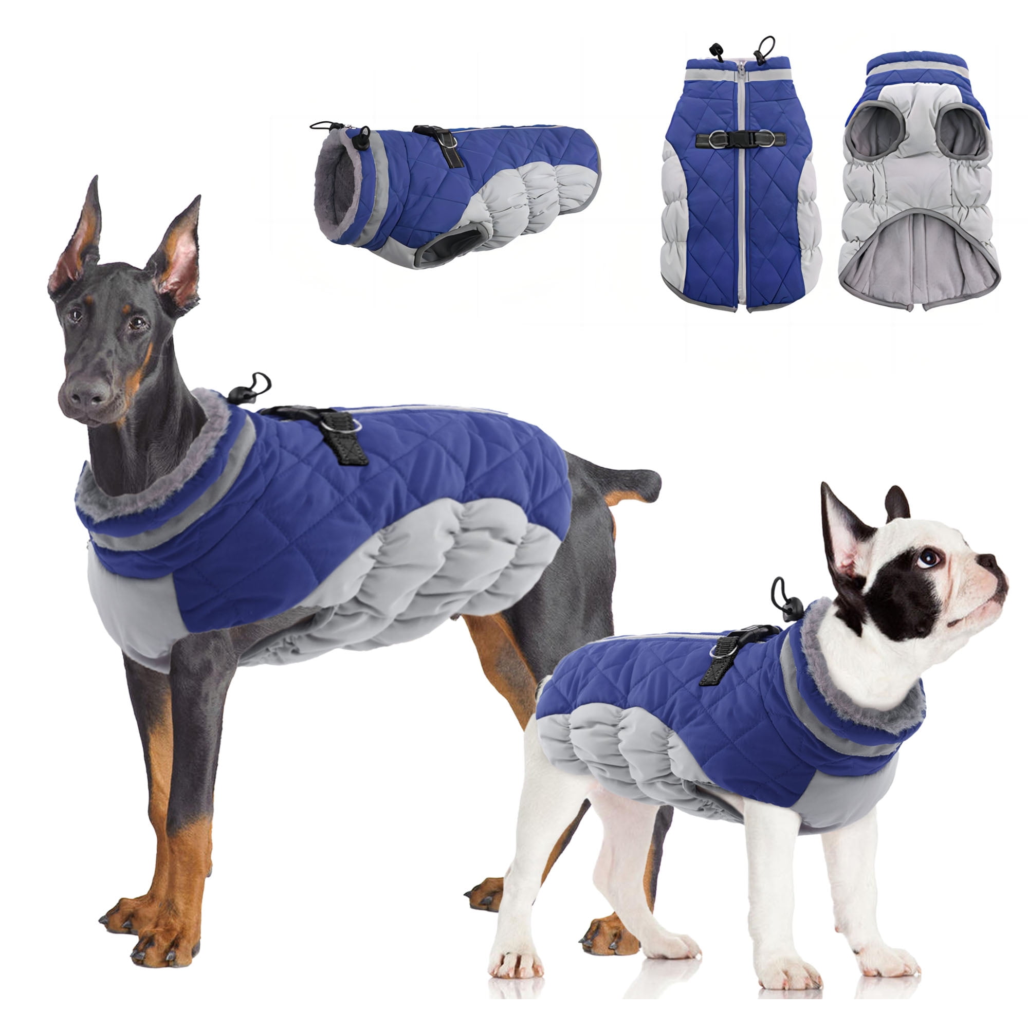 Kuoser Dog Padded Vest Dog Jacket , Reflective Warm Zip Up Dog Winter ...