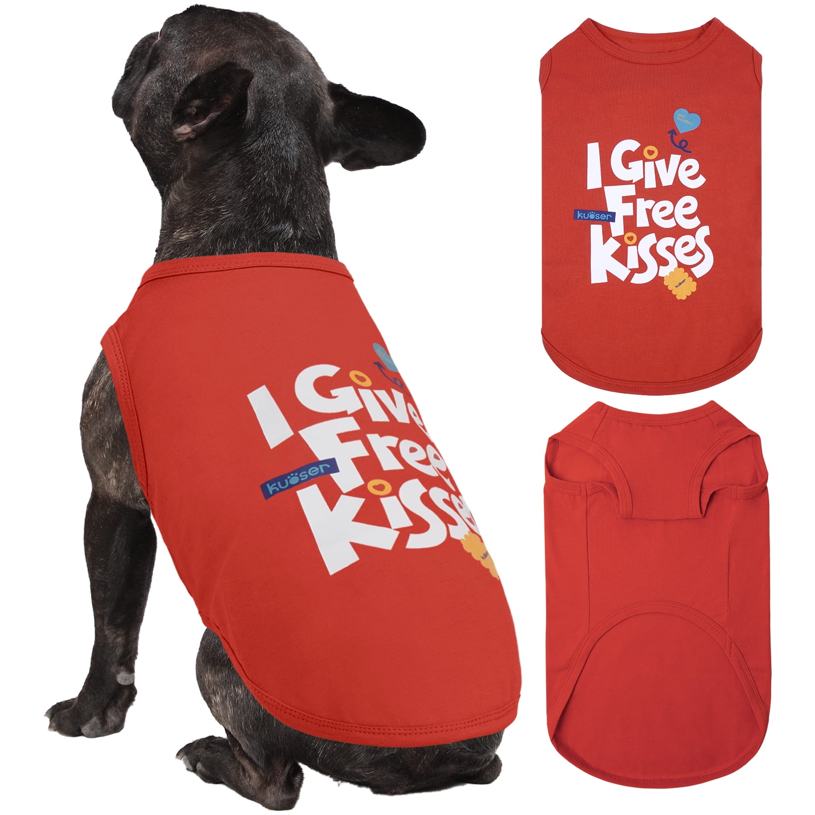 Kuoser Dog Shirt Vest Soft Breathable Dog Cat Clothes, Red, L - Walmart.com
