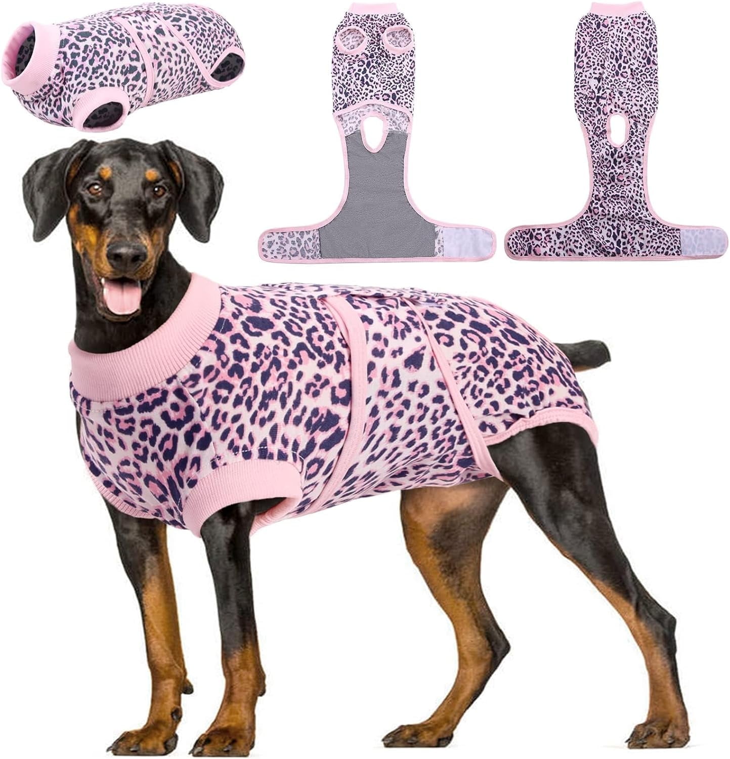 Kuoser Dog Recovery Suit Pink Large Post Surgery Protective Snug Fit ...