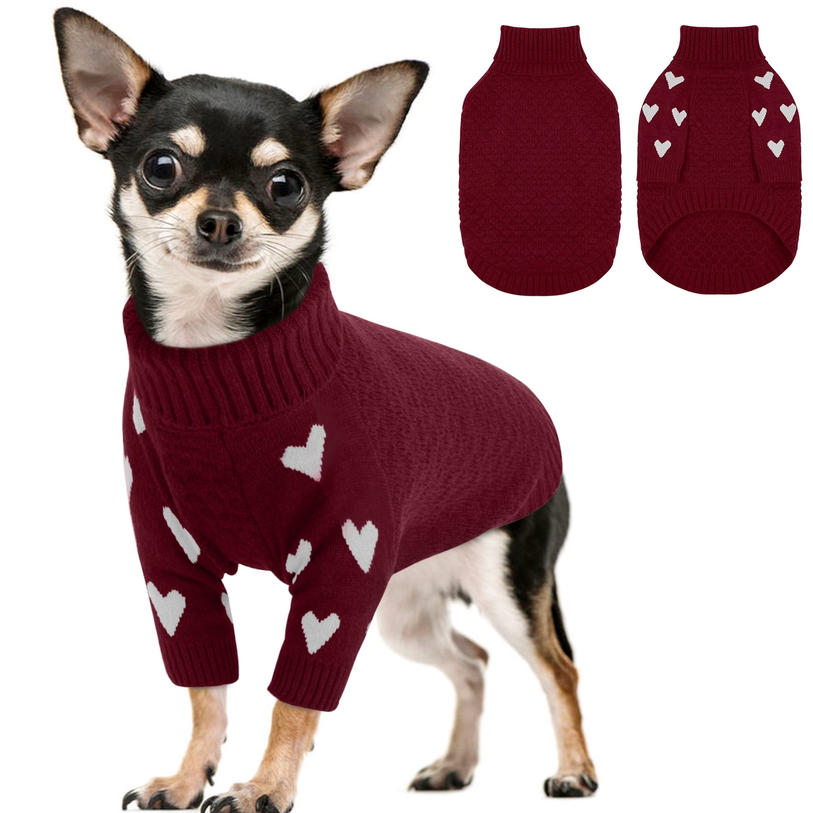Kuoser Dog Sweater, Turtleneck Pet Sweatshirt, Thick Doggy Winter ...