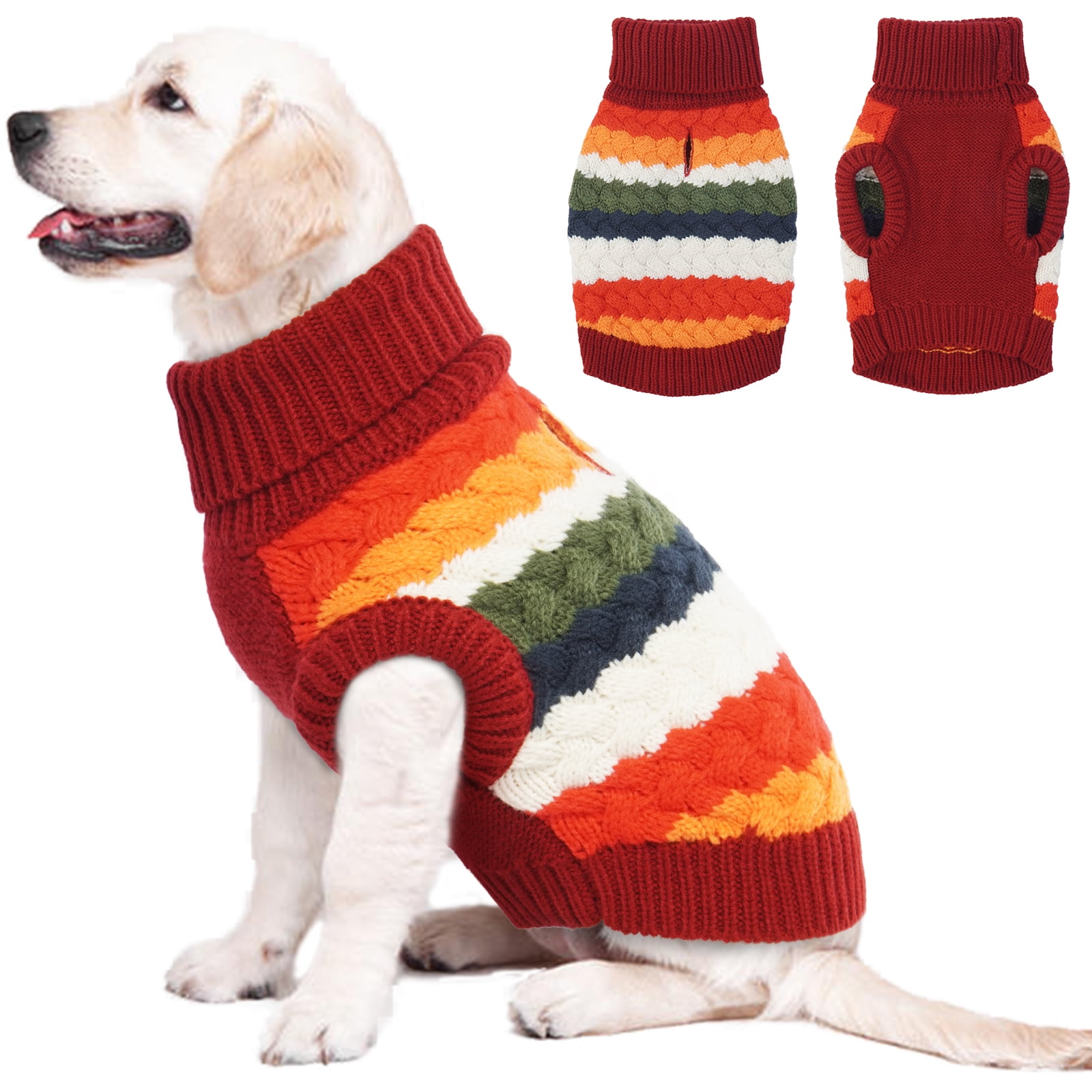 Kuoser Dog Sweater Warm Pet Knitwear Soft Winter Clothes for Dogs and ...
