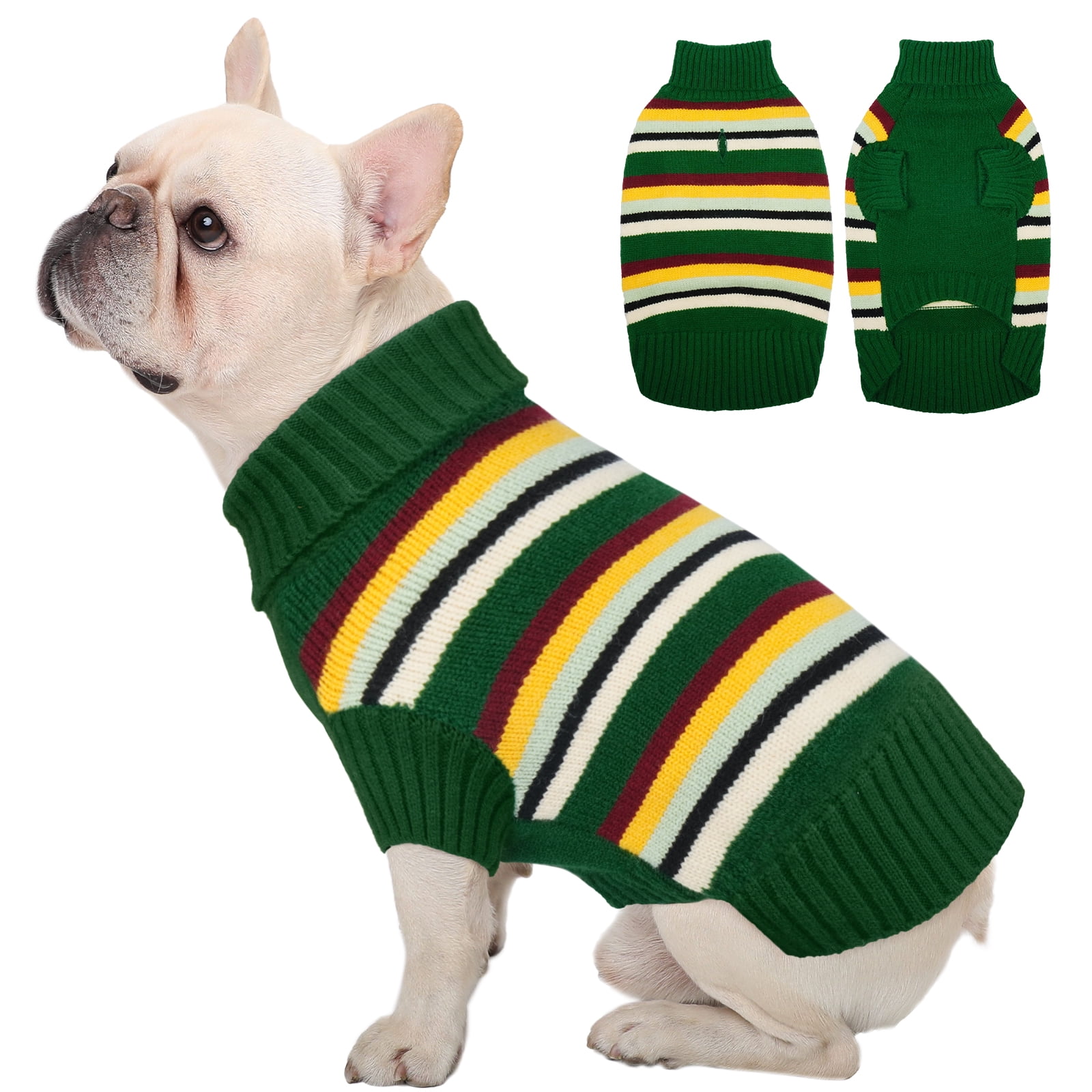 Kuoser Striped Dog Sweater Warm Pet Knitwear, Soft Winter Clothes for ...