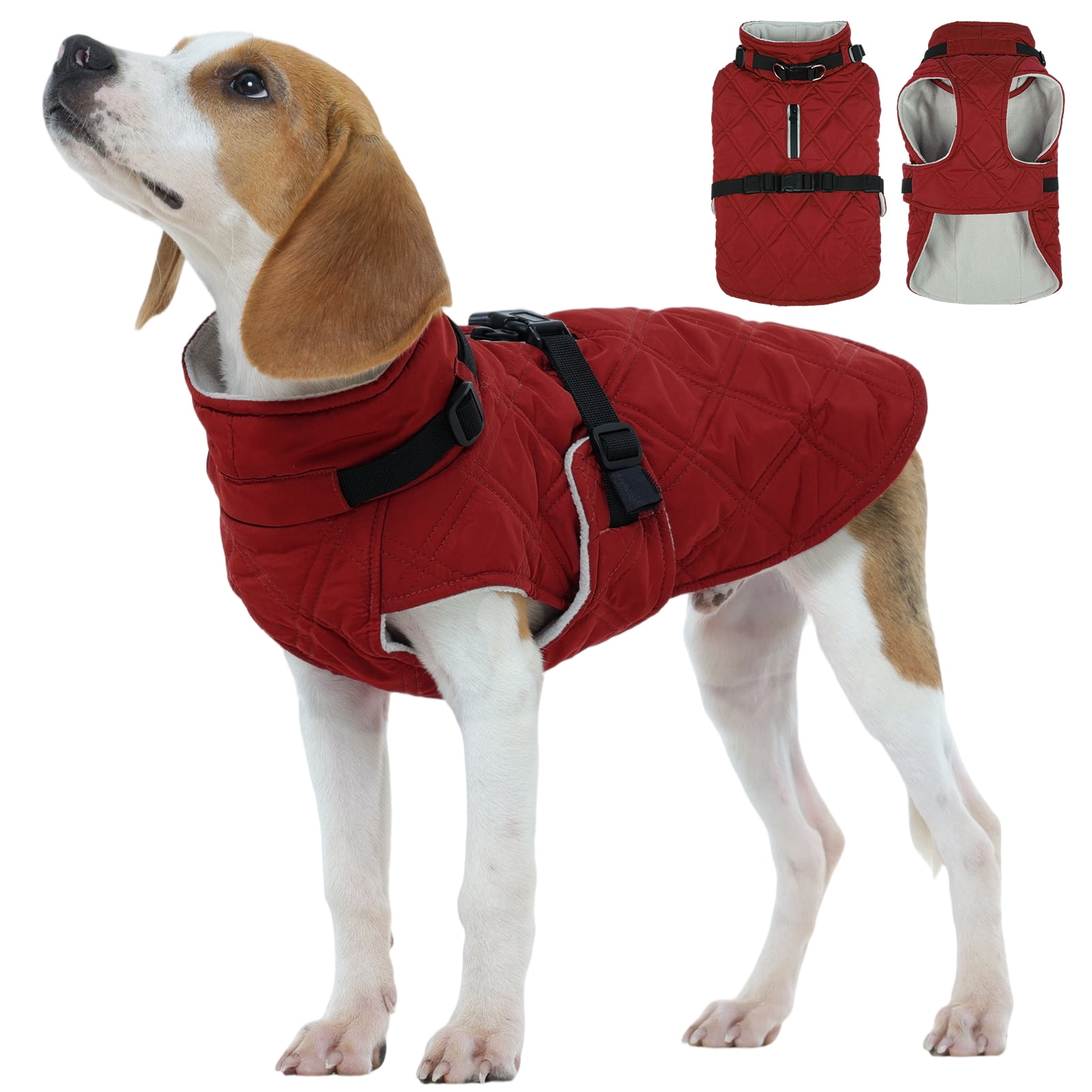 Kuoser Dog Winter Coat Warm Reflective Pet Jacket Waterproof Cold ...