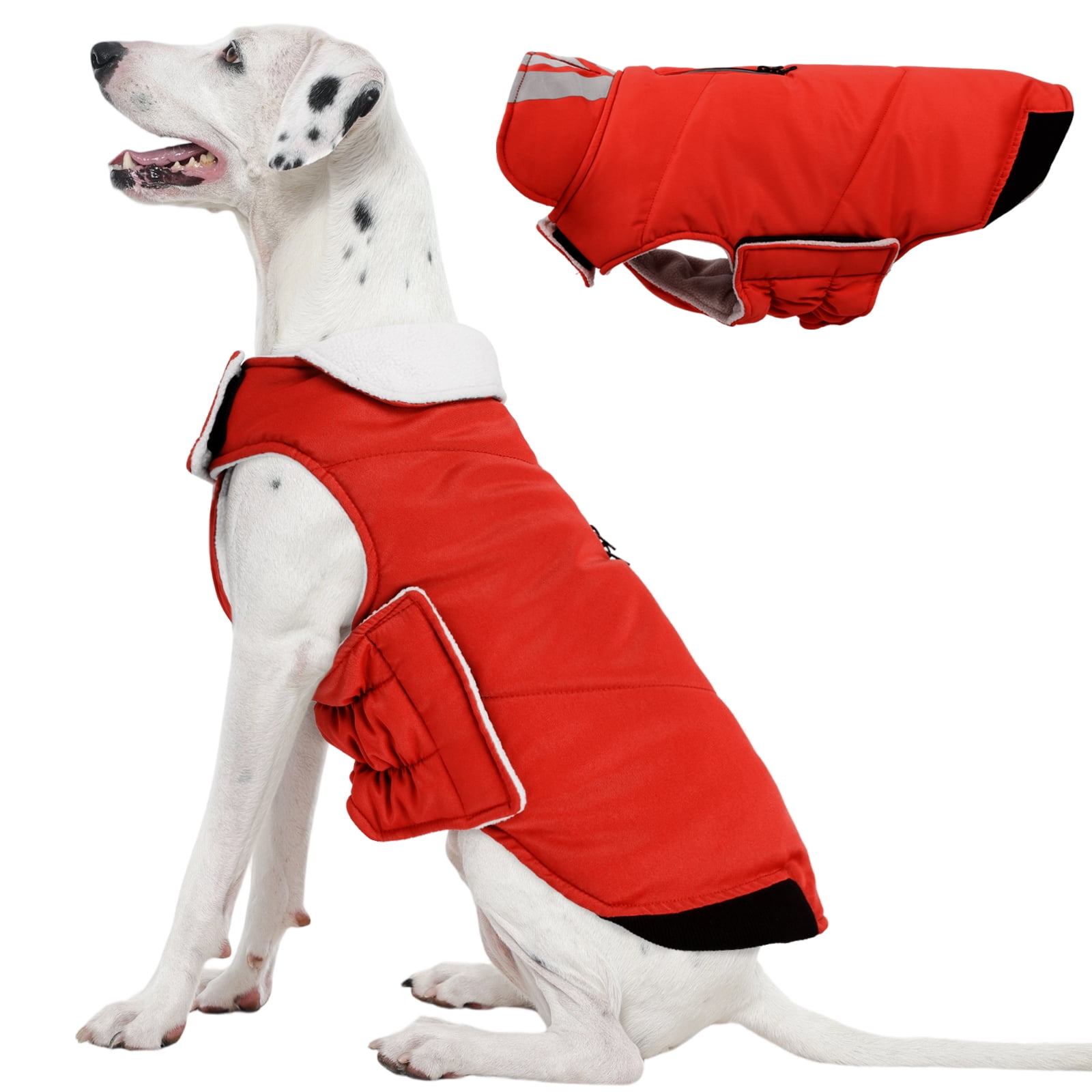 Kuoser Dog Winter Coat Waterproof and Windproof Snow Jacket, Reflective ...