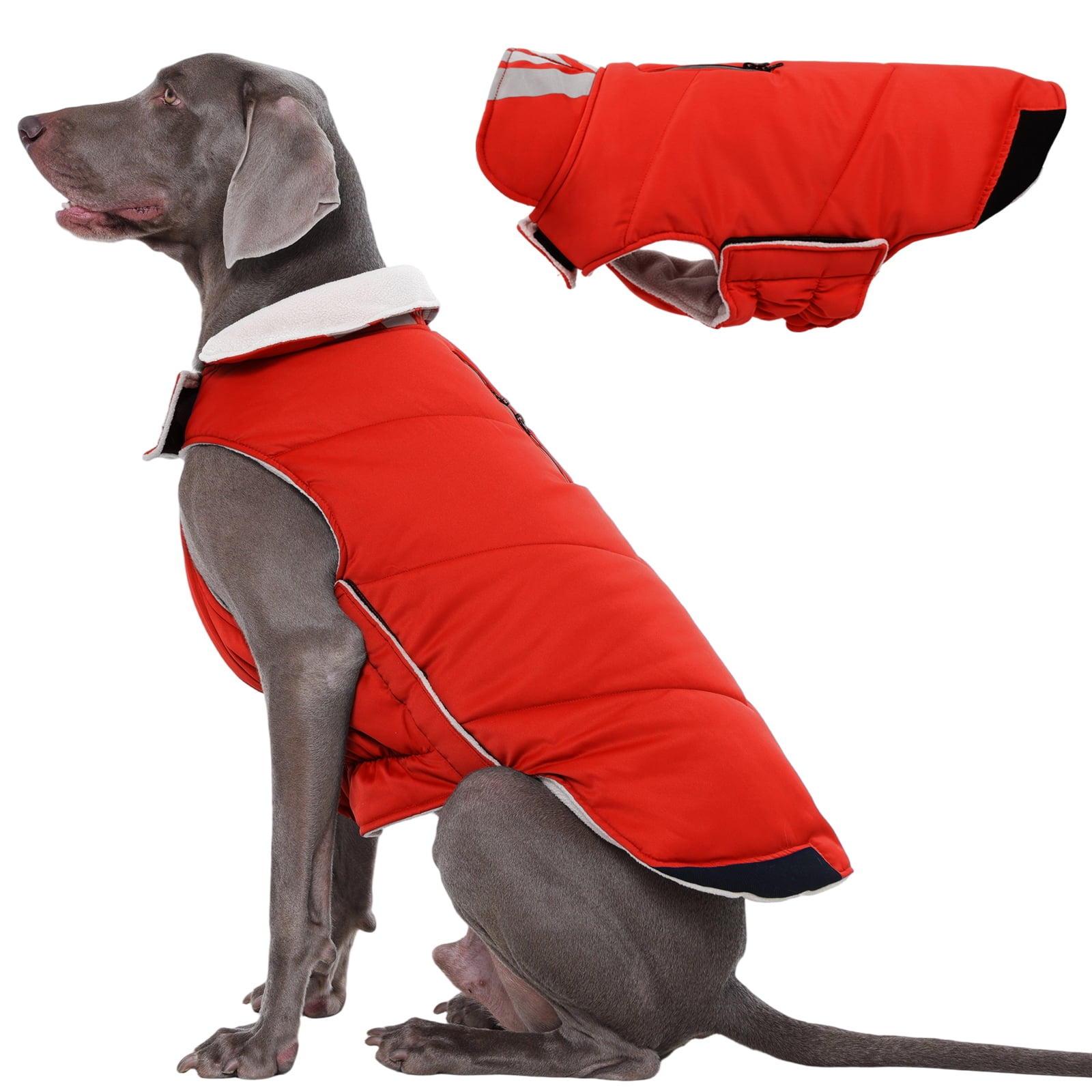 Kuoser Dog Winter Coat Waterproof and Windproof Snow Jacket, Reflective ...