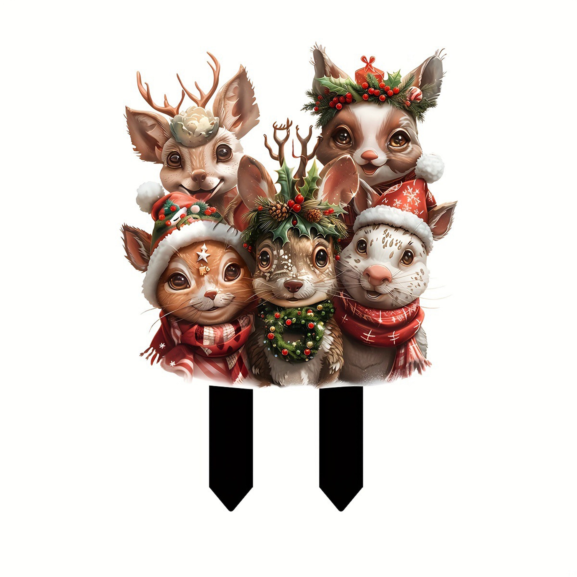 Kupretty Christmas Garden Stakes Cute Cartoon Animal Decorations Yard ...