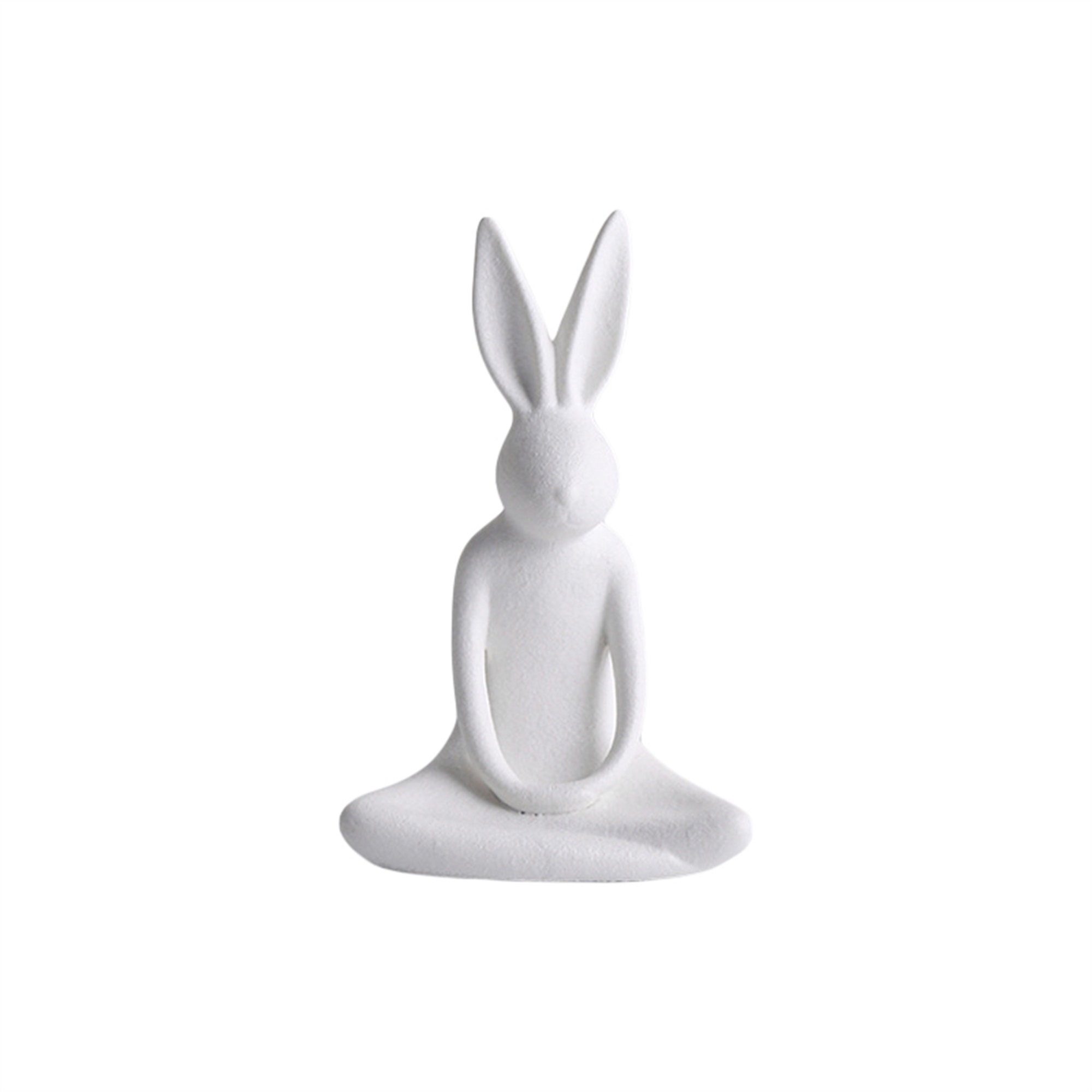 Kupretty Cute Black White Rabbits Ceramic Rabbit Ornament for Indoor ...