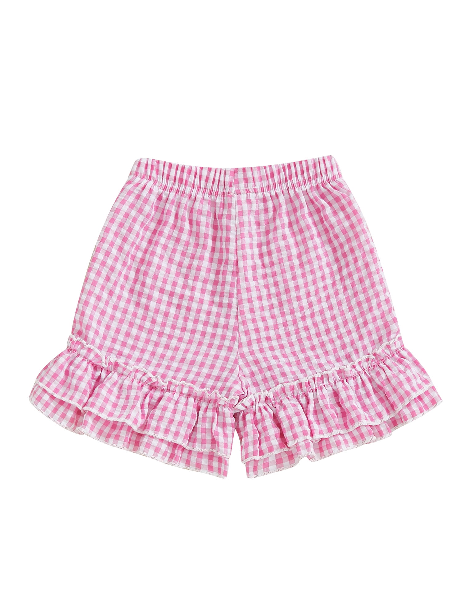 Kupretty Girls Summer Shorts Plaid Ruffled Wide Leg Short Pants Cute ...
