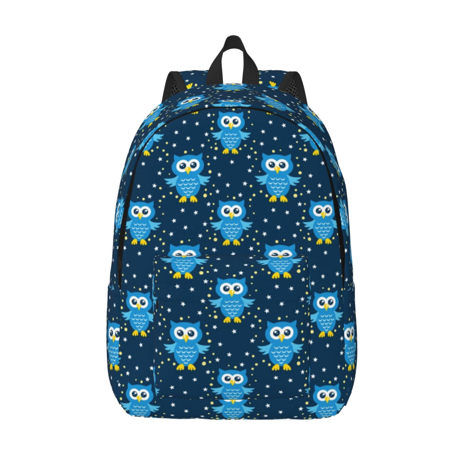 Kuqiui Blue Owl Print Canvas Travel Laptop Backpack for Men Women ...