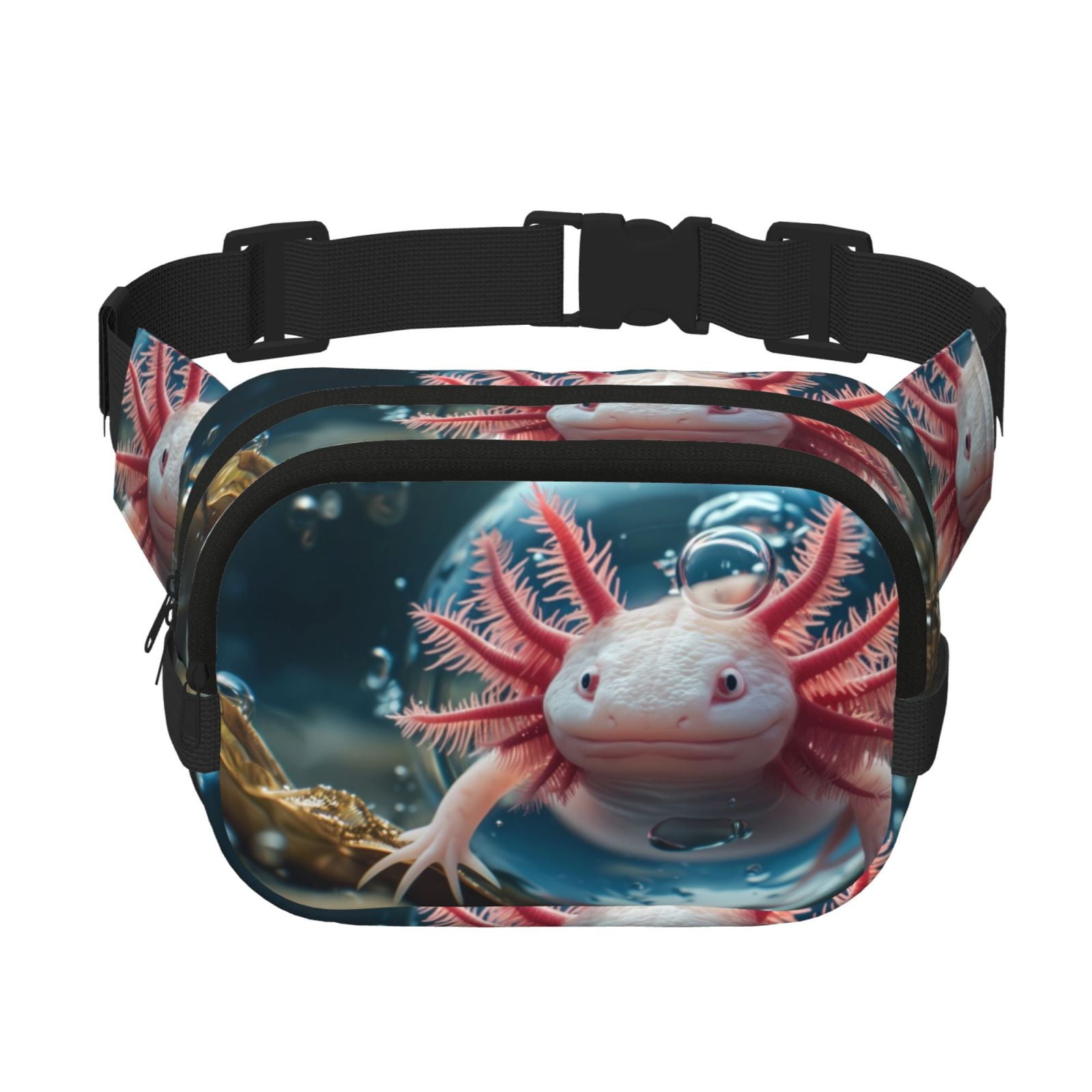 Kuqiui Bubbles Axolotl Fantasy Print Fanny Packs for Women Cross Body ...
