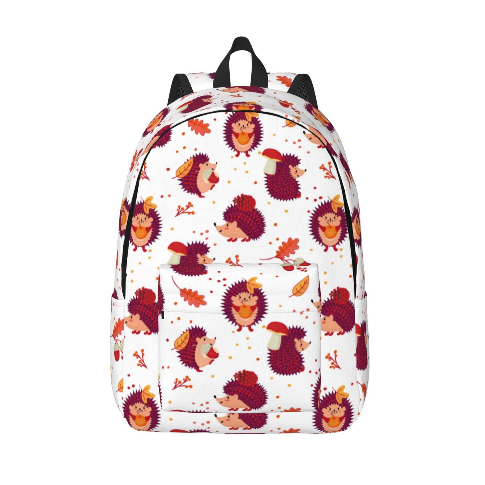 Kuqiui Cartoon Hedgehogs Print Canvas Travel Laptop Backpack for Men ...