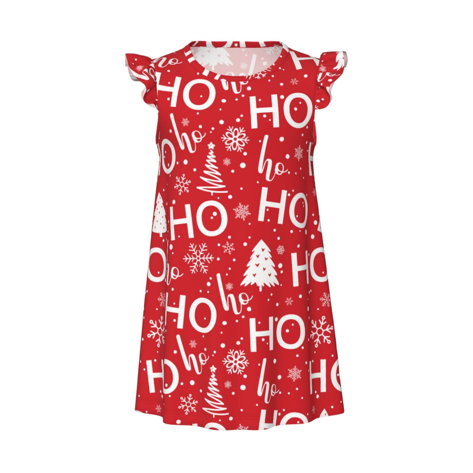 Kuqiui Christmas Hohoho Print Girls Nightgowns Soft Sleepwear Princess ...
