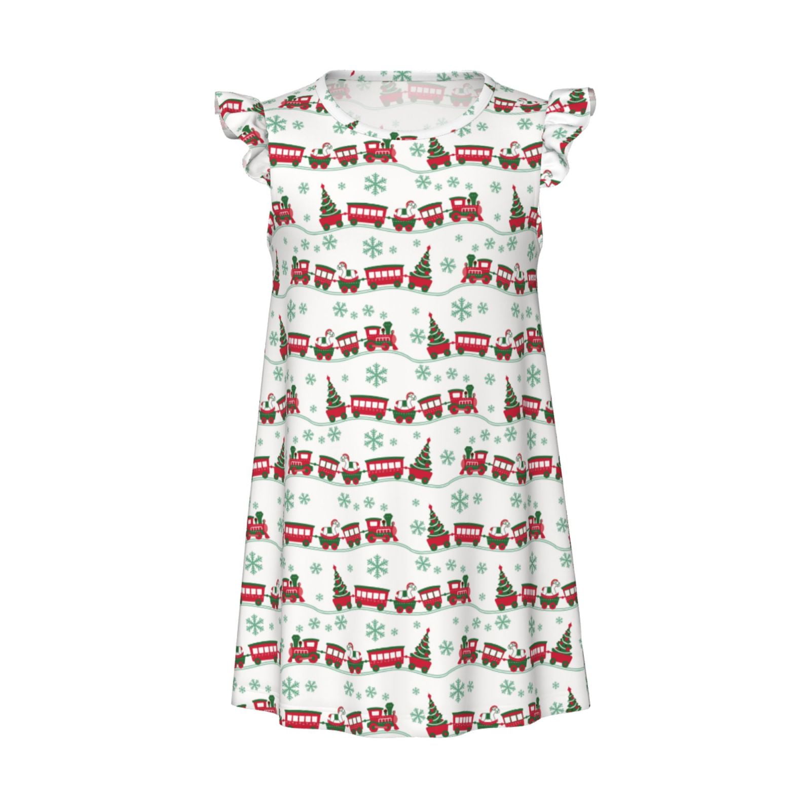 Kuqiui Christmas Train Print Girls Nightgowns Soft Sleepwear Princess ...