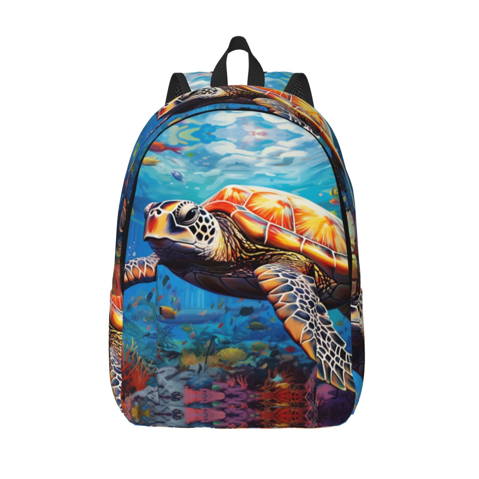 Kuqiui Colorful Underwater Sea Turtle Print Canvas Travel Laptop ...