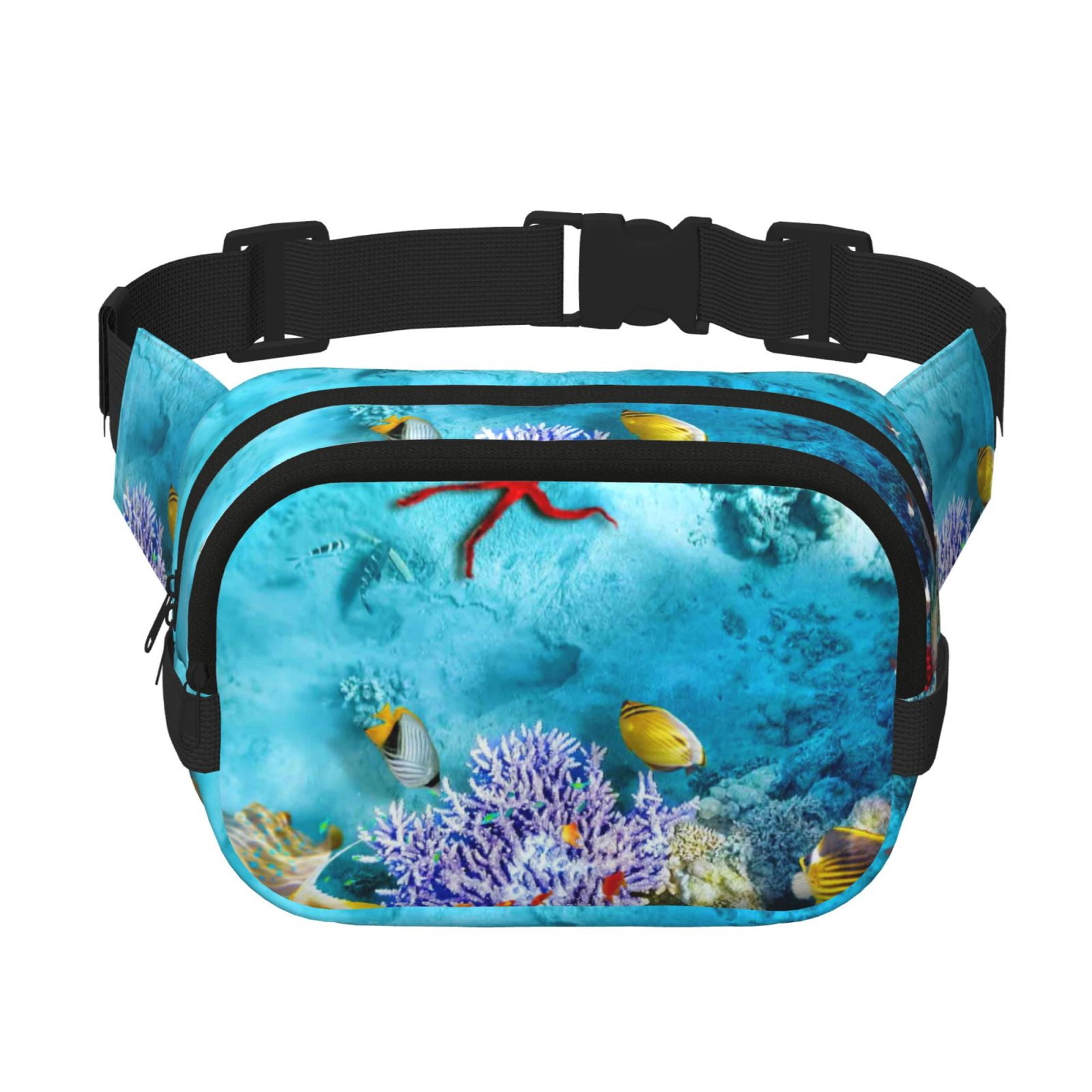 Kuqiui Corals and Tropical Fish Print Fanny Packs for Women Cross Body ...