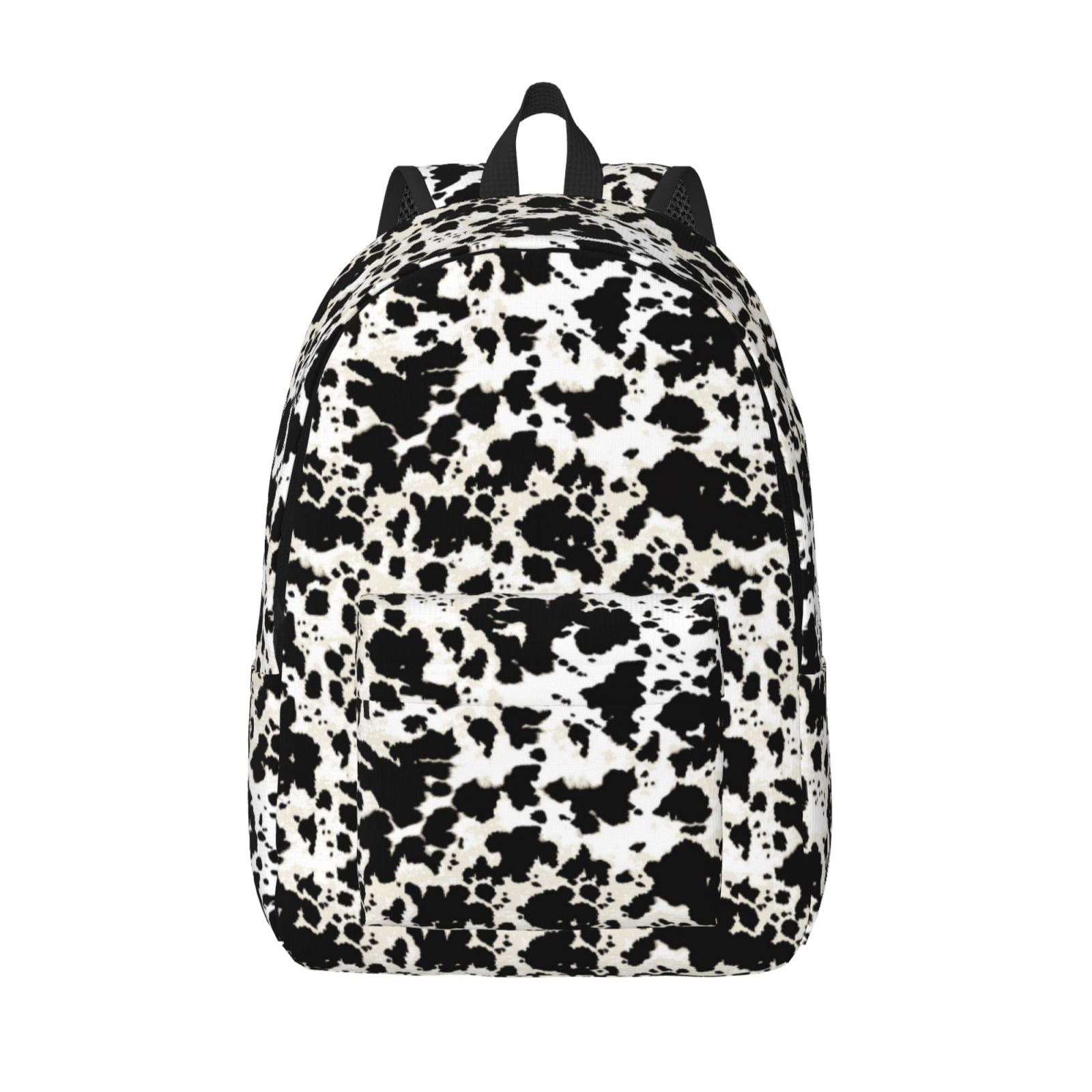 Kuqiui Cow Skin 1 Print Canvas Travel Laptop Backpack for Men Women ...