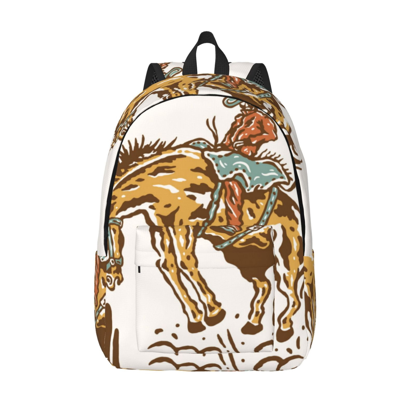 Kuqiui Cowboy Up Vintage Wild West Print Canvas Travel Laptop Backpack ...