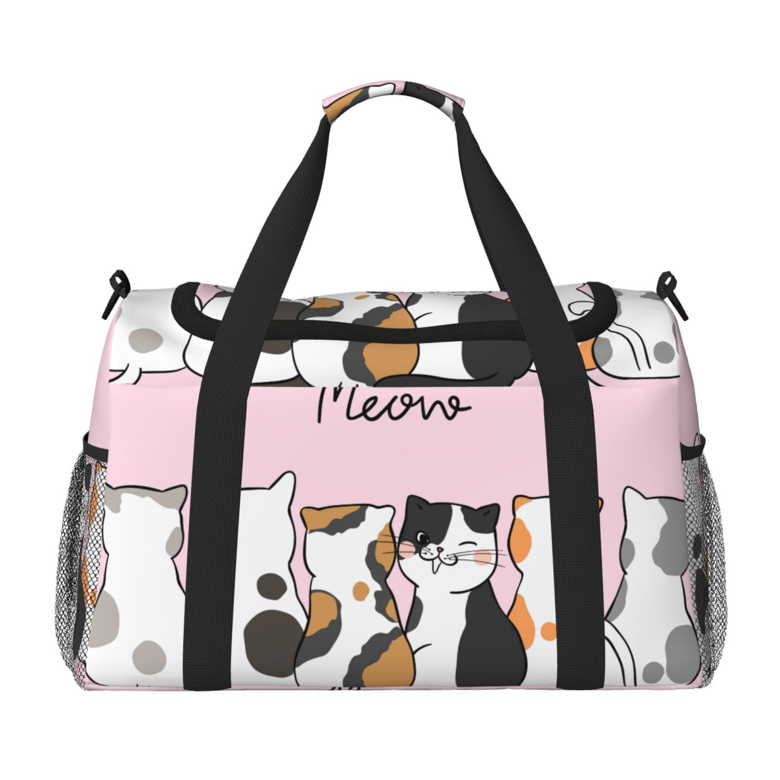 Kuqiui Cute Cats Print Foldable Travel Duffel Bag Tote Carry on Luggage ...