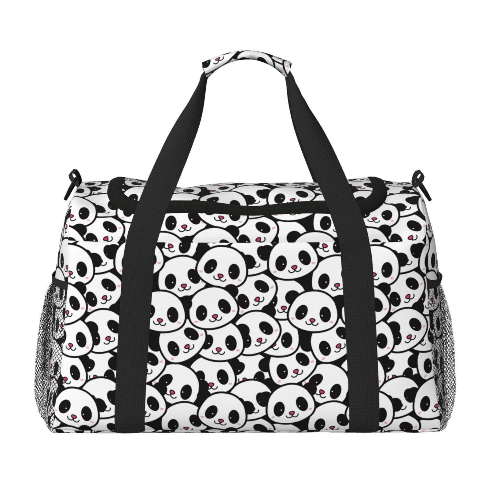 Kuqiui Cute Panda Face Print Foldable Travel Duffel Bag Tote Carry on ...