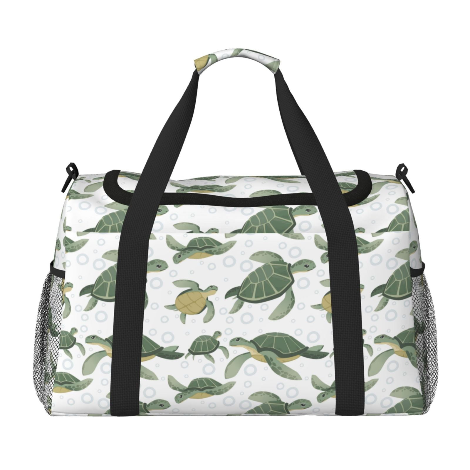 Kuqiui Cute Turtle Print Foldable Travel Duffel Bag Tote Carry on ...